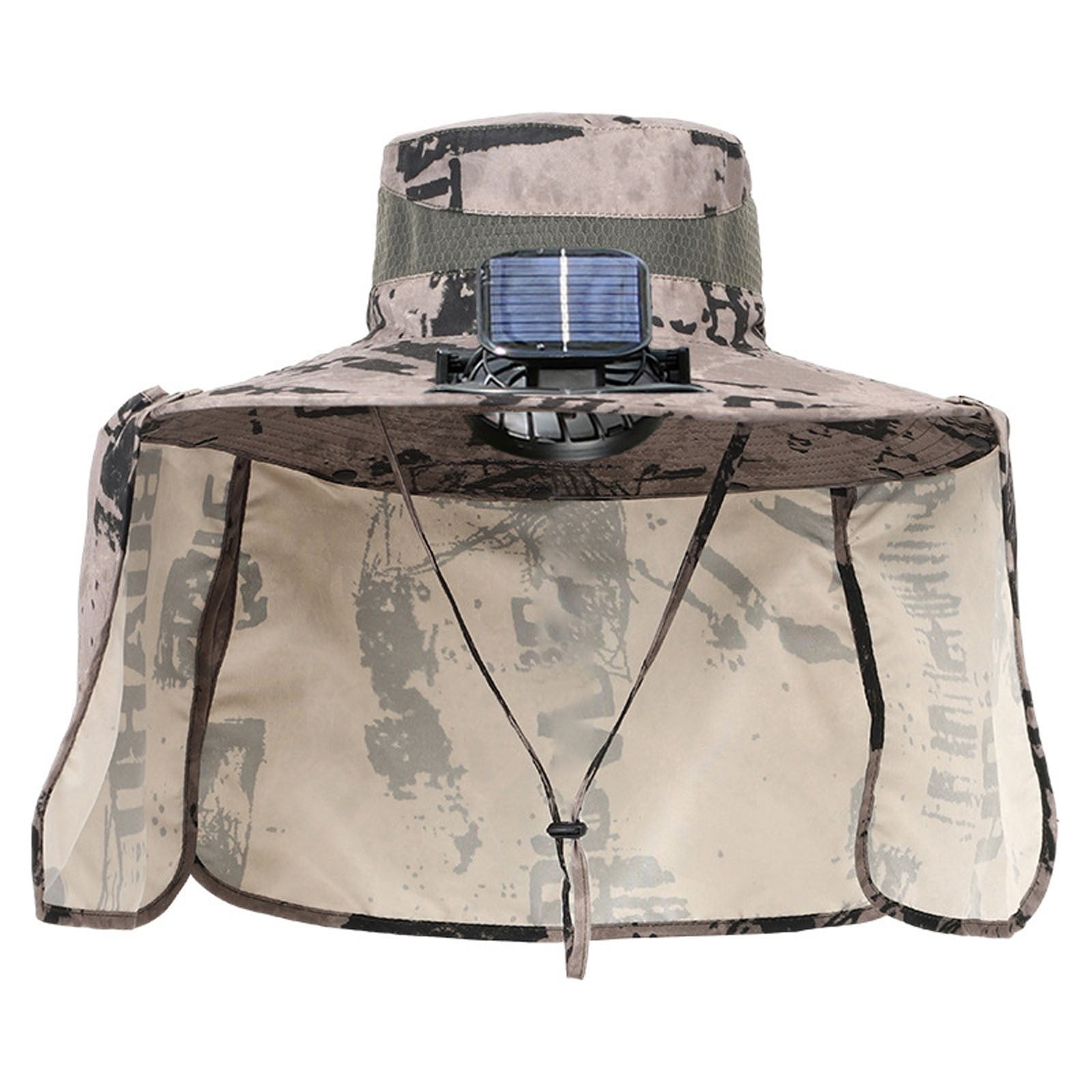 Wide Brim Solar Fan Hat for Men - UPF 50+ Outdoor Fishing Hat with One ...
