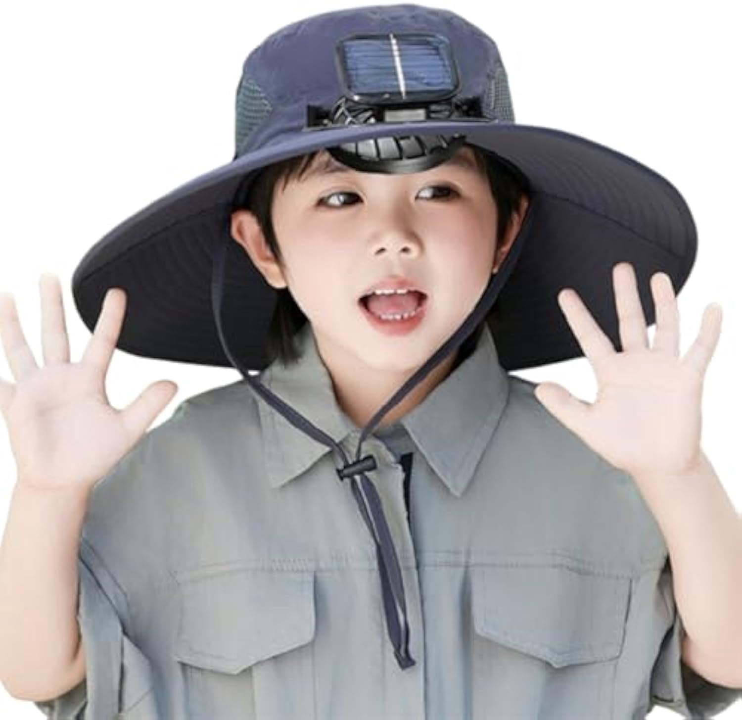 Wide Brim Solar Fan Hat for Kids, Kids Hat with Fans, Sun 𝐇𝐚𝐭 with ...