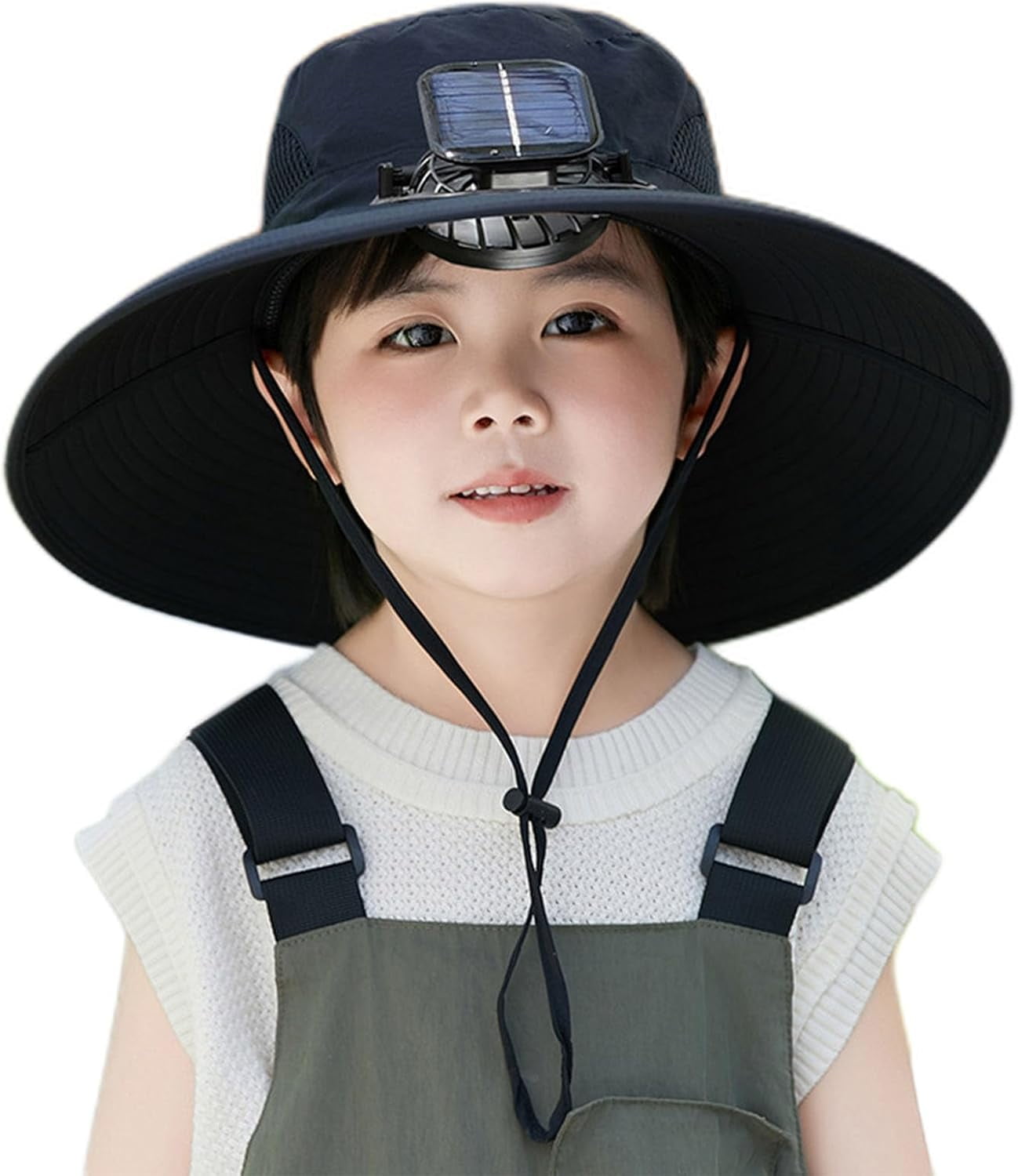 Wide Brim Solar Fan Hat for Kids, Sun Hat with Solar Fan for Children Outdoor,UPF 50+ Sun ...