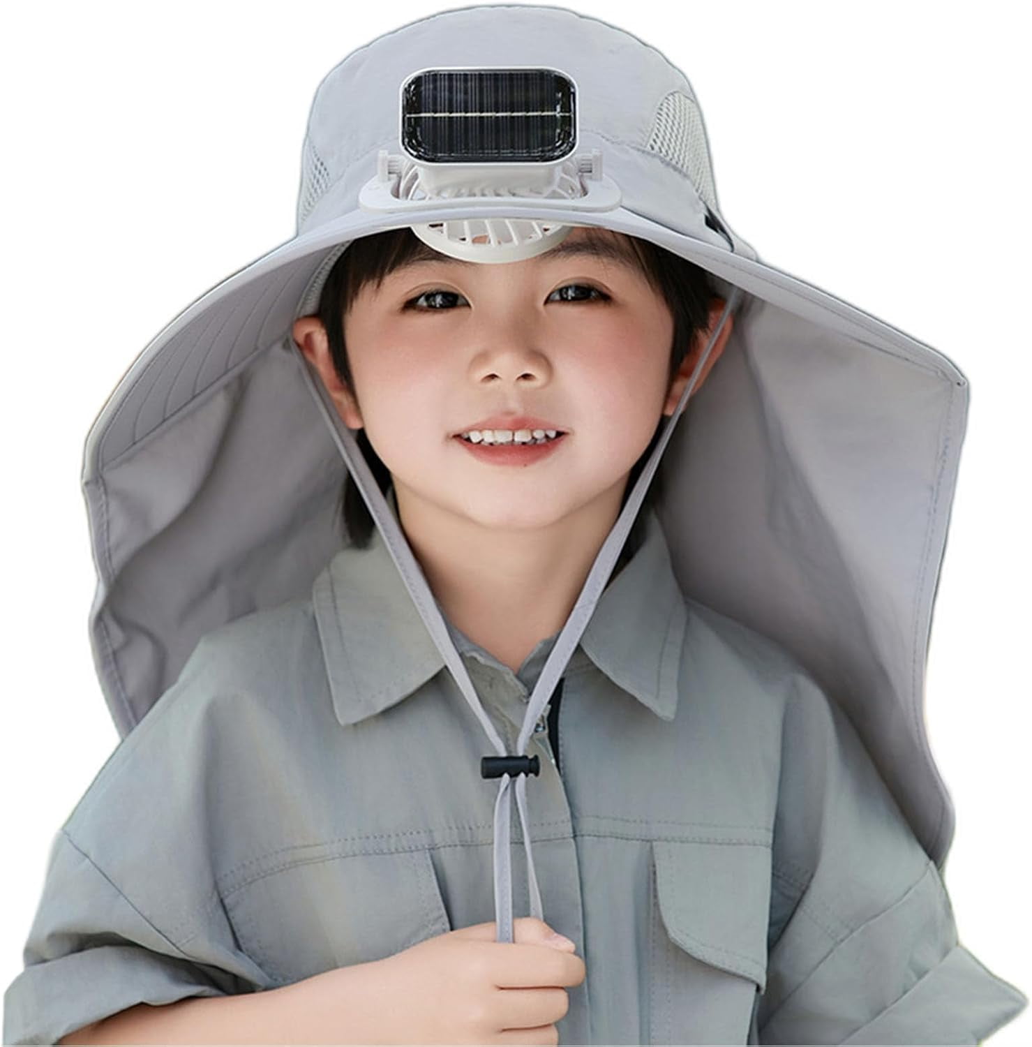 Wide Brim Solar Fan Hat for Kids, Sun Hat with Solar Fan for Children ...