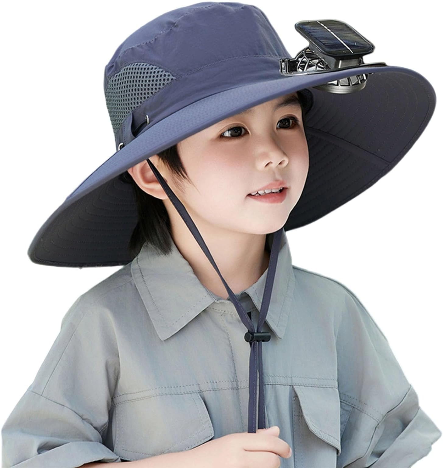 Wide Brim Solar Fan Hat for Kids, Sun Hat with Solar Powered Fans, Kids ...