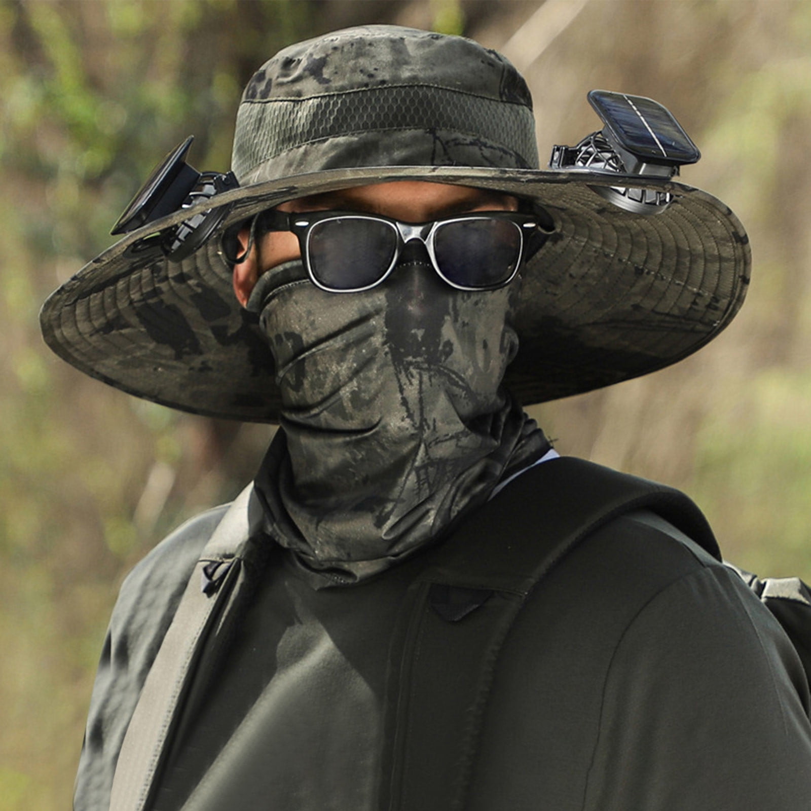 Wide Brim Solar Fan Hats for Men Women - UPF 50+ Hat with Solar Fans ...