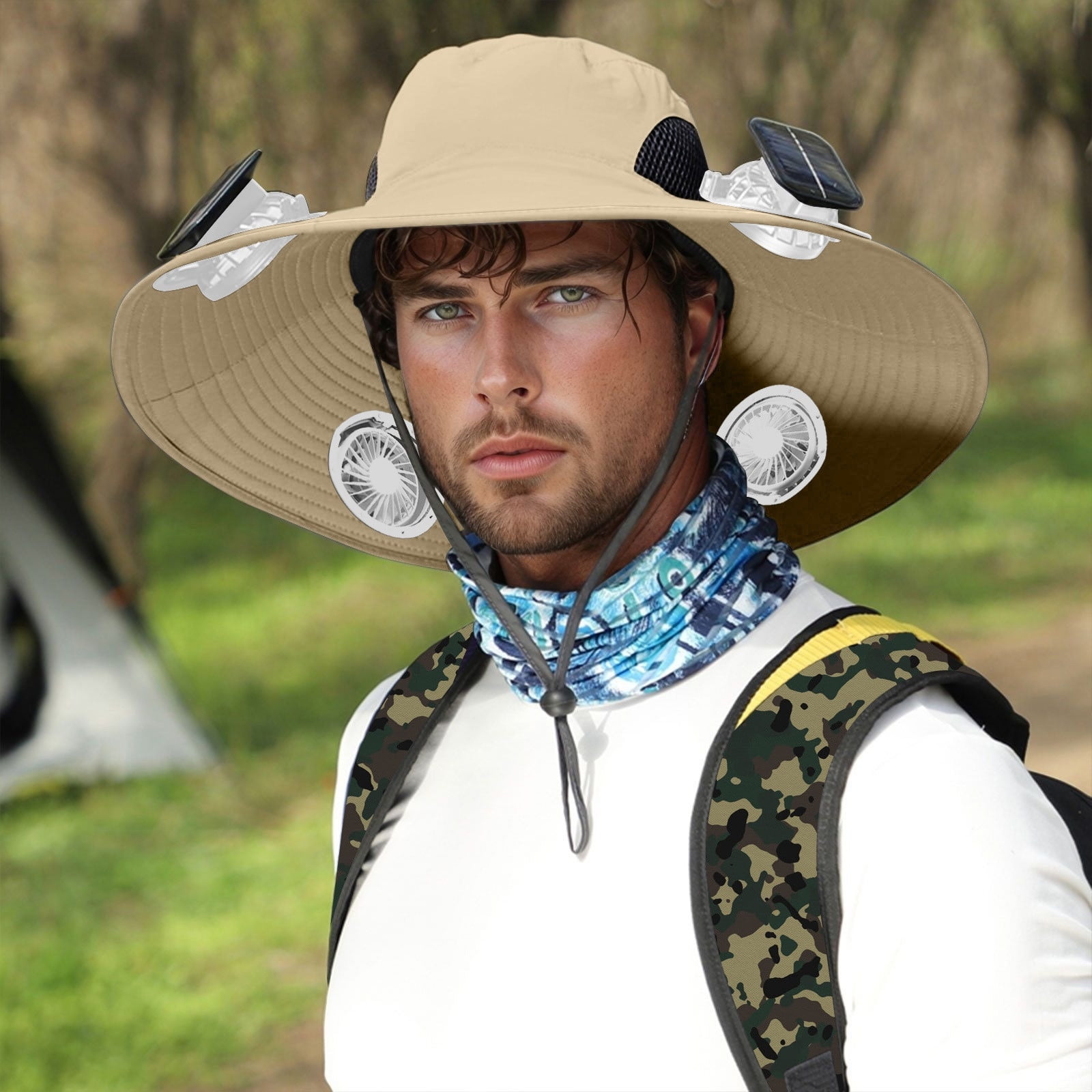 Wide Brim Solar Fan Hats for Men Women Wide Brim Solar Fan Hat, Hat ...