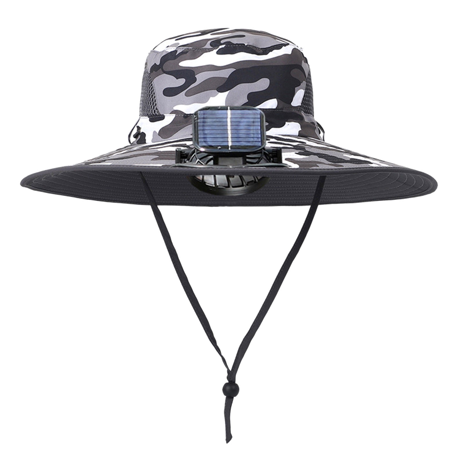 Wide Brim Solar Fan Outdoor Fishing Hat, Men and Women Sun Hat with 1 ...