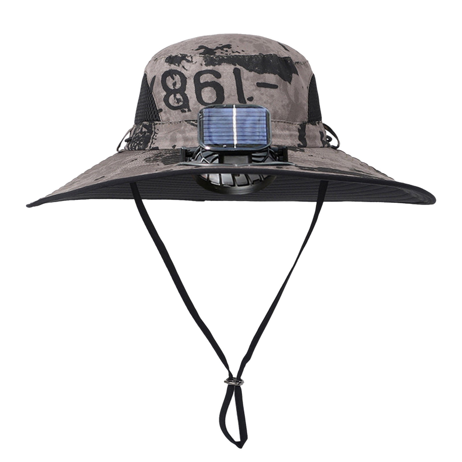 Wide Brim Solar Fan Outdoor Fishing Hat,Waterproof Hat with Two Solar ...