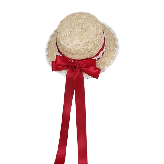 Wide Brim Straw Boater Hat Women Bows Straw Hat Straw Beachs Hat Ribbon ...