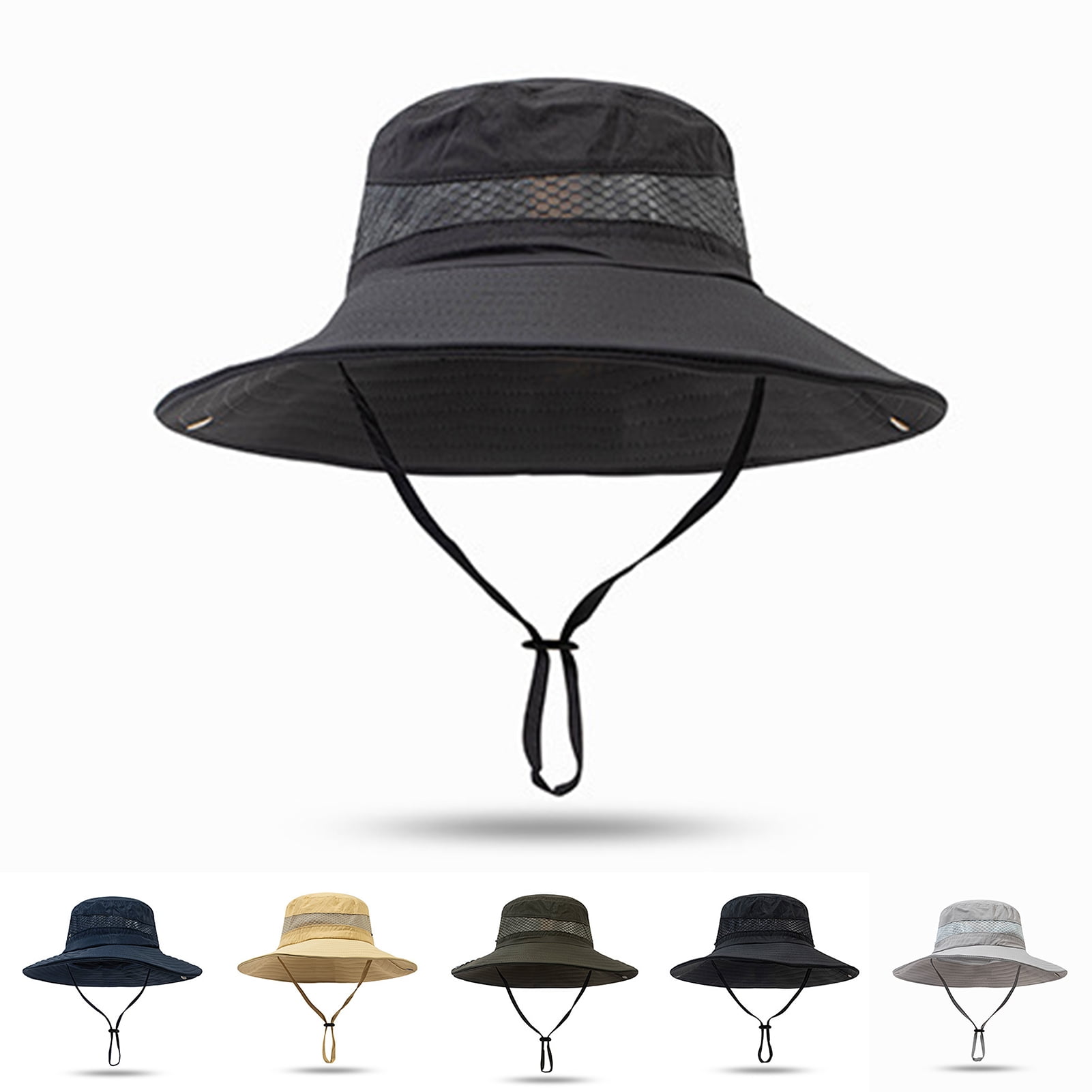 Wide Brim Sun Fishing Hat Safari Breathable UPF50+ Bucket Boonie Cap ...