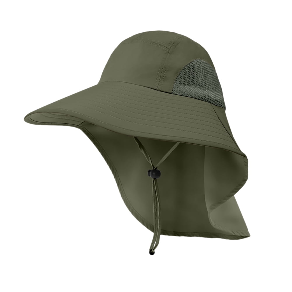 Wide Brim Sun Hat with Neck Flap, UPF 50+ Hiking Safari Fishing Caps ...