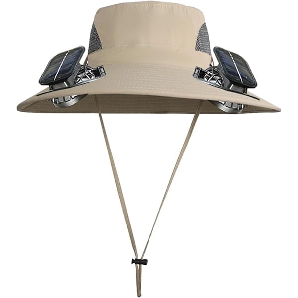 Wide Brim Sun Hats with Fans for Women Men Summer Fishing,Cooling ...