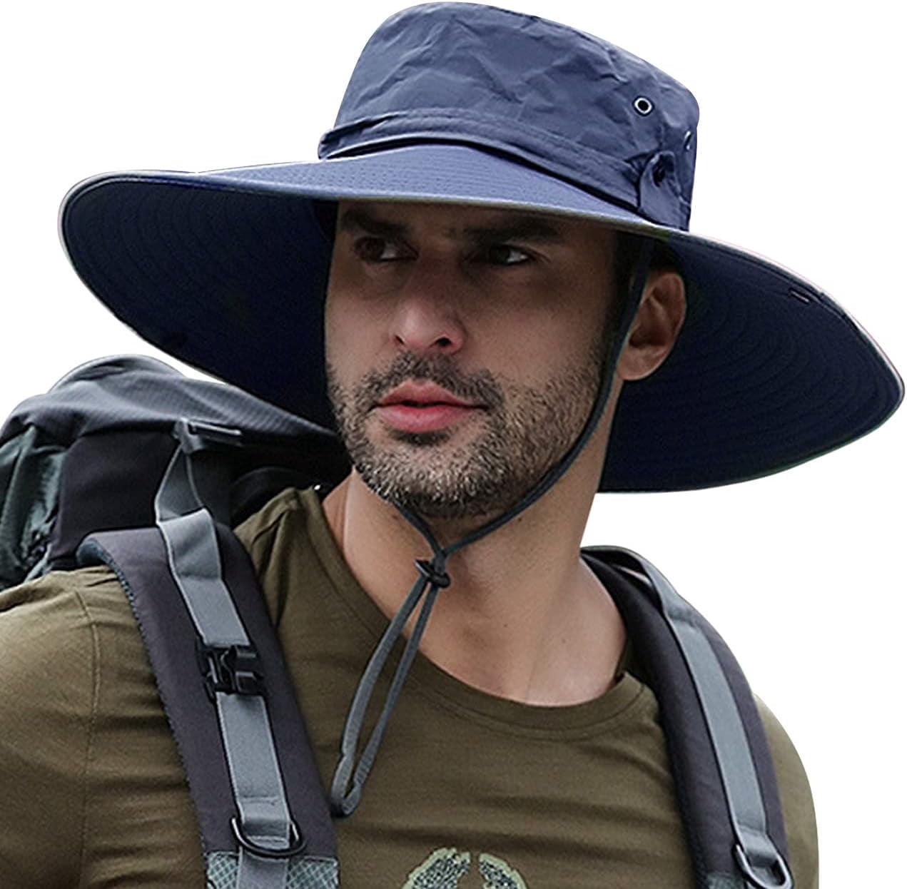 Wide Brim Sun Protection Hat Outdoor Unisex Ventilated Hats for Hiking ...