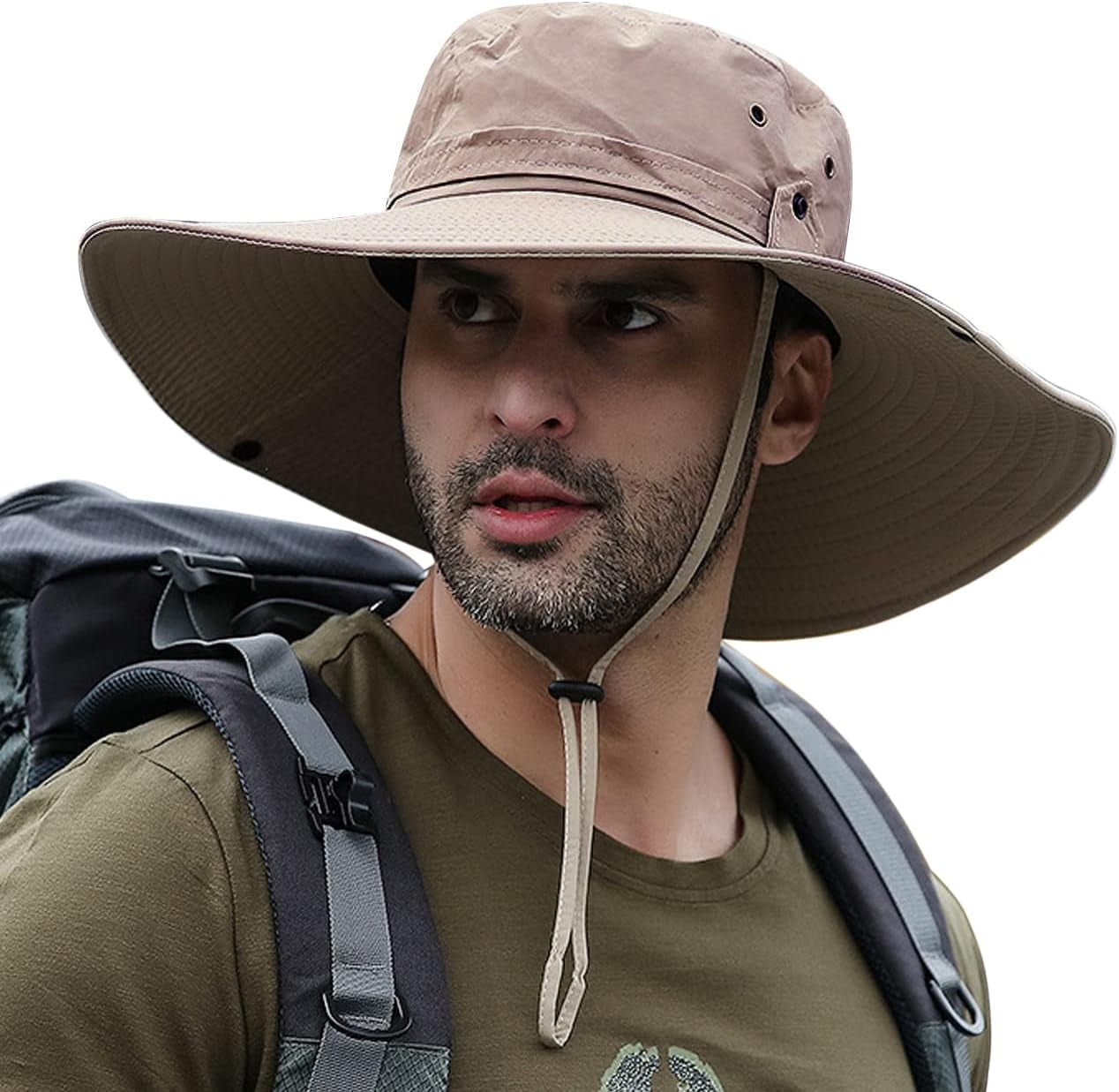 Wide Brim Sun Protection Hat Outdoor Unisex Ventilated Hats for Hiking ...