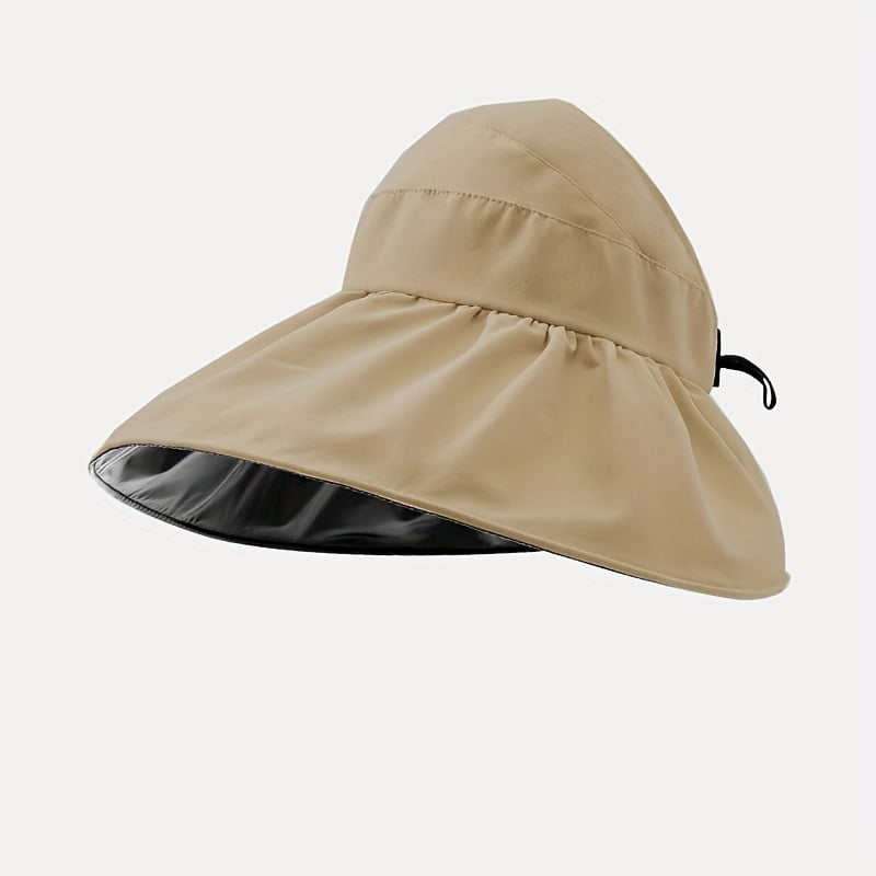 Wide Brim Sun Visor Foldable Picnic Hat Beach Uv Protection Scallop Cap