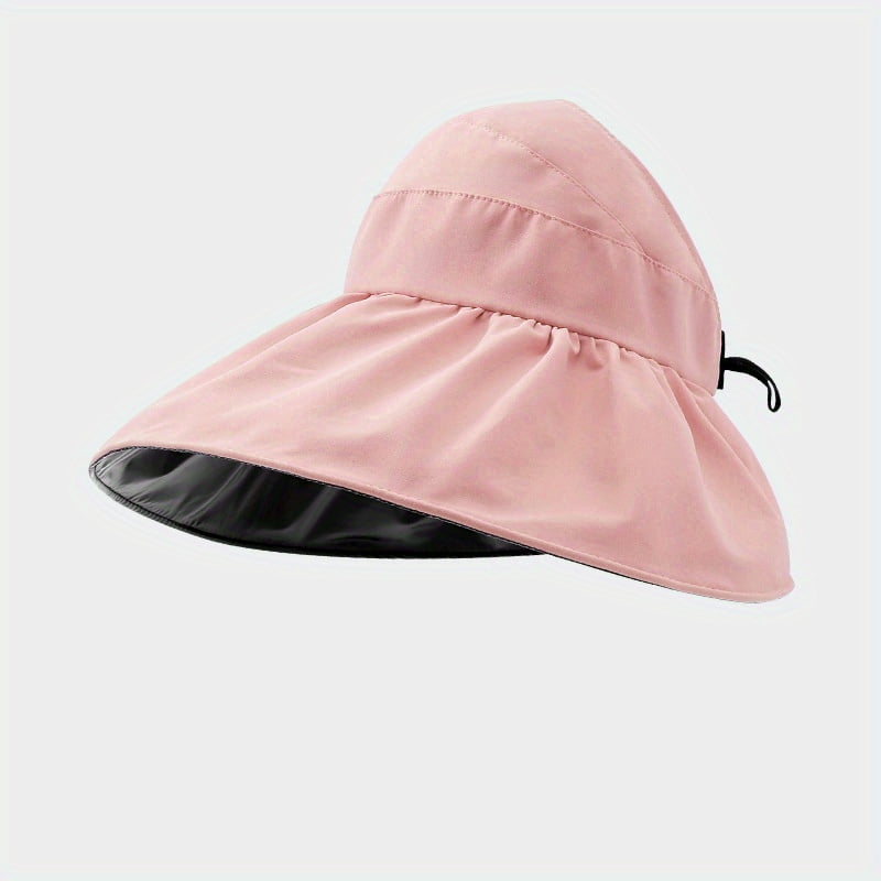 Wide Brim Sun Visor Foldable Picnic Hat Beach Uv Protection Scallop Cap