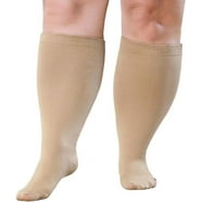 Plus Size Compression Stockings for Women and Men 20-30mmHg - White, 2X ...