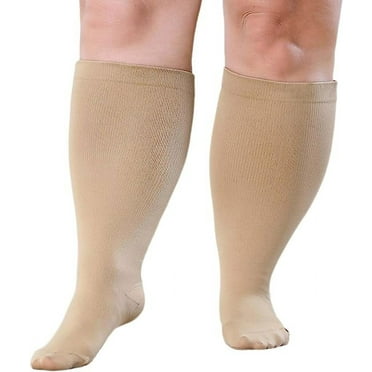 Plus Size Compression Stockings for Women and Men 20-30mmHg - White, 2X ...