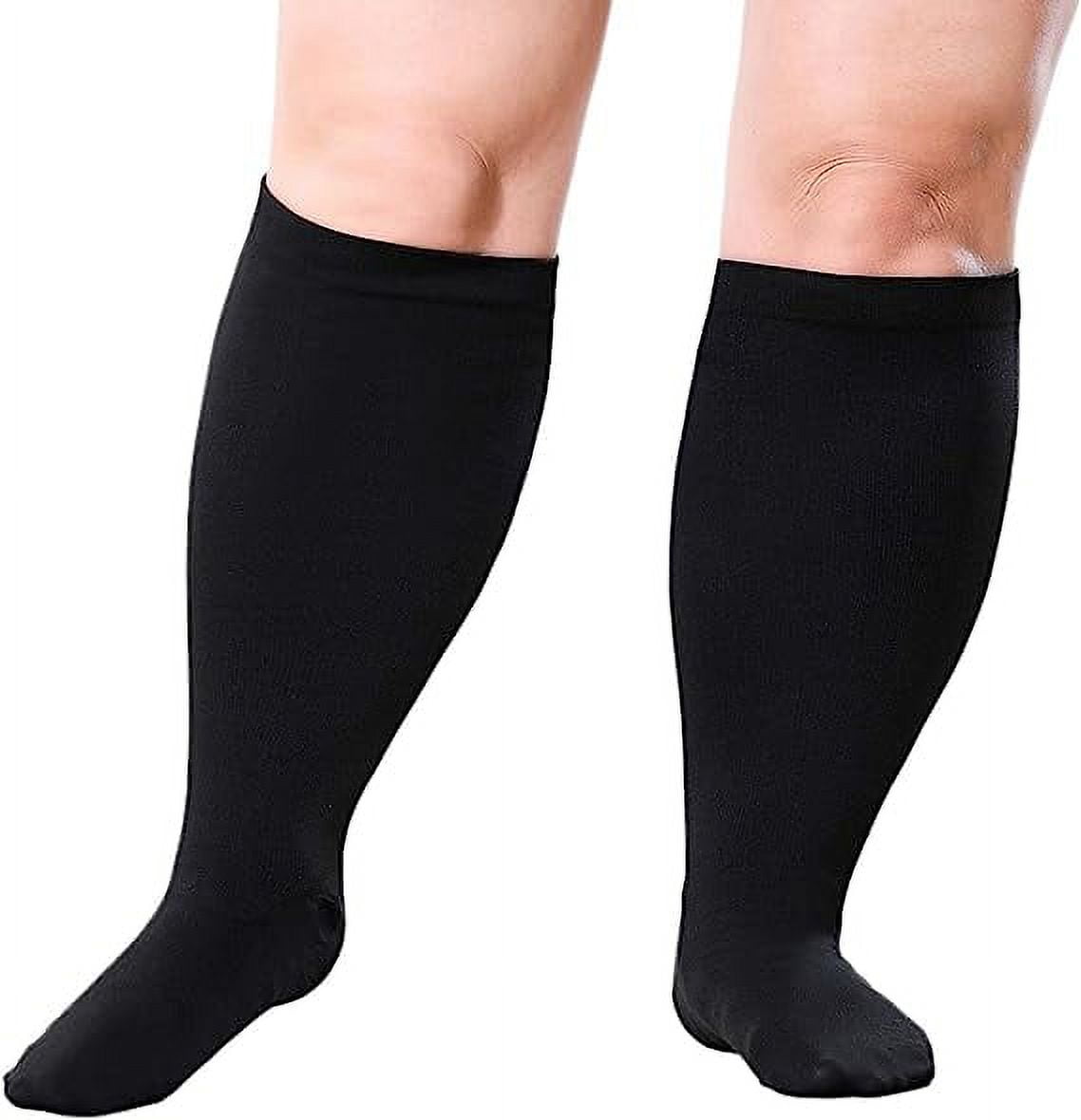 Wide Calf Compression Socks for Women & Men Circulation 20-30mmHg Plus ...