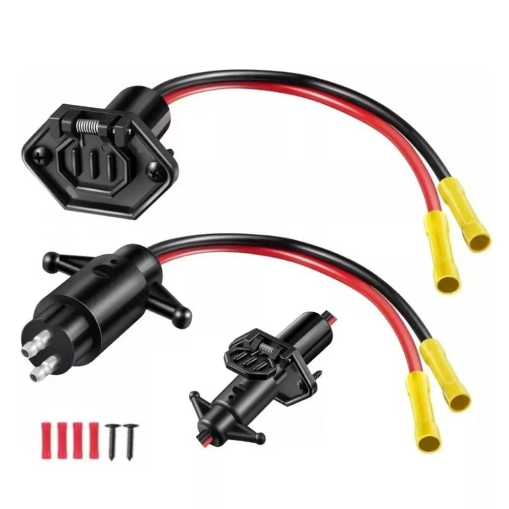 Wide Compatibility Trolling Motor Plug Receptacle Kit 12V 10AWG Male ...