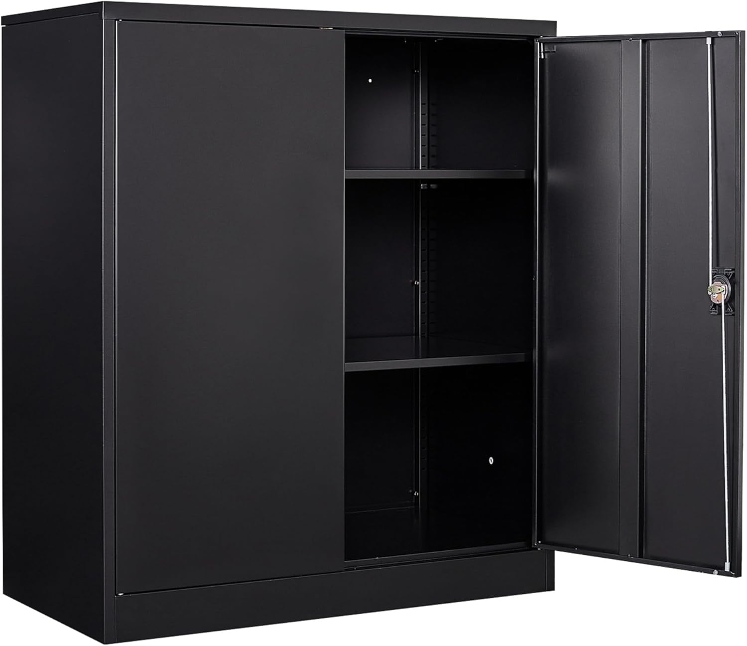 Wide & Deep Metal Storage Cabinet with Lock & Adjustable Shelves, Tall ...