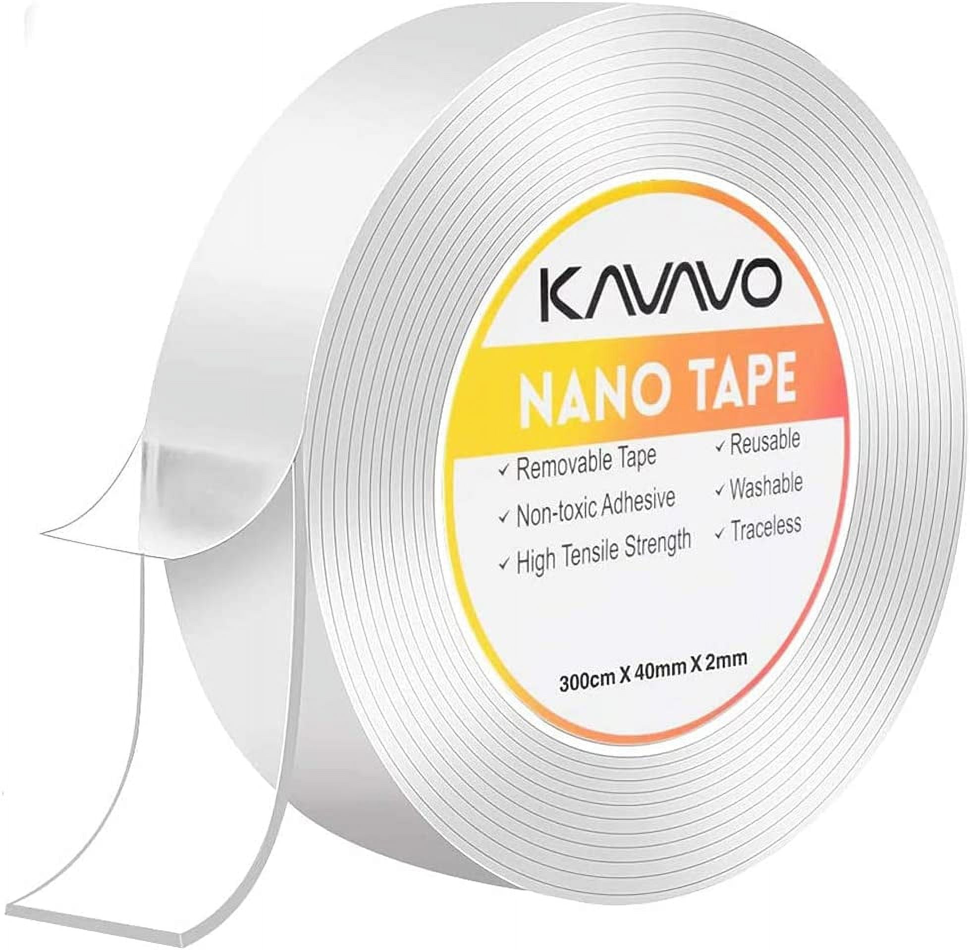 Reusable Double Sided Nano Tape, 300cm*40mm*2mm, Adhesive, Washable ...