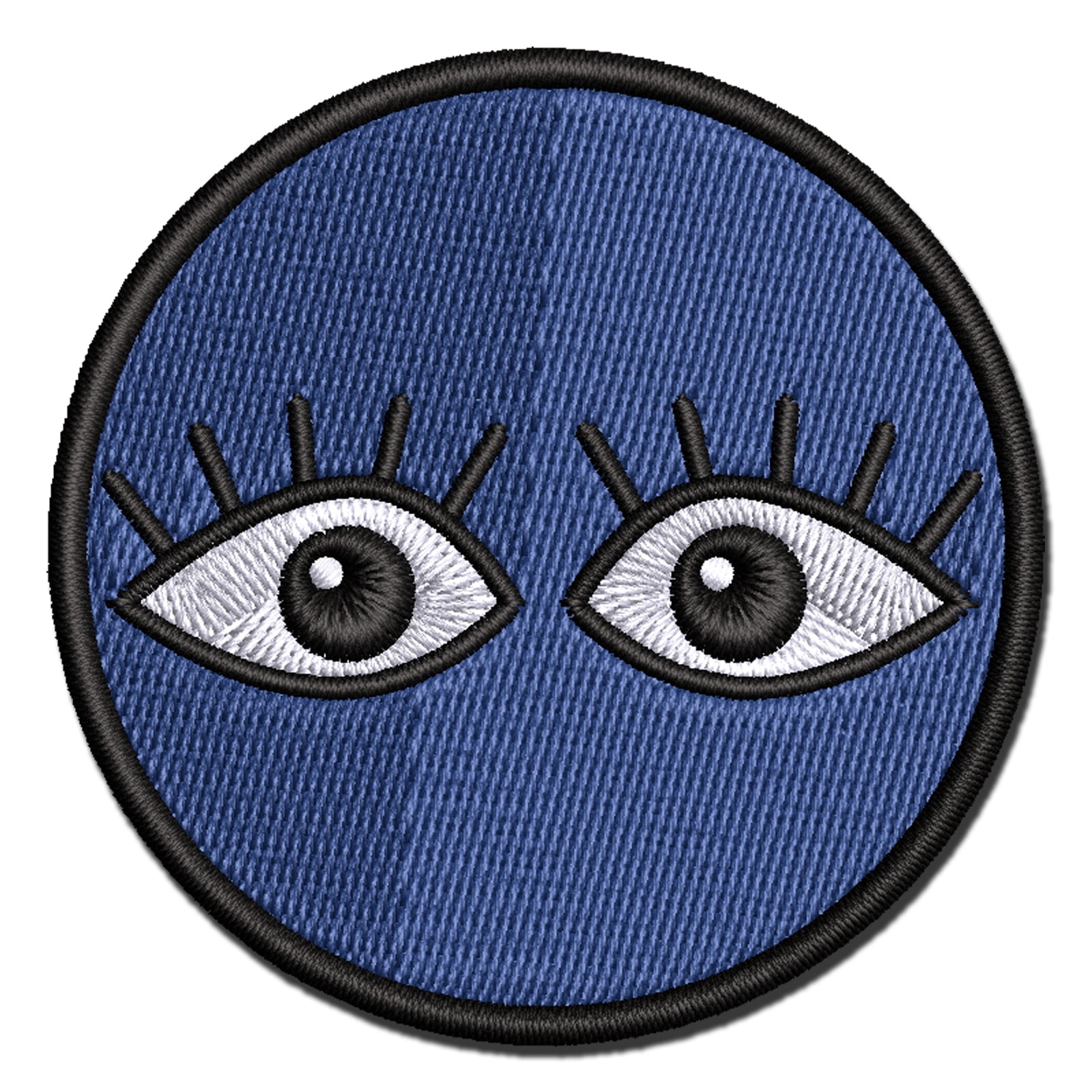 Wide Eyes with Eyelashes Applique Multi-Color Embroidered Iron-On Patch ...