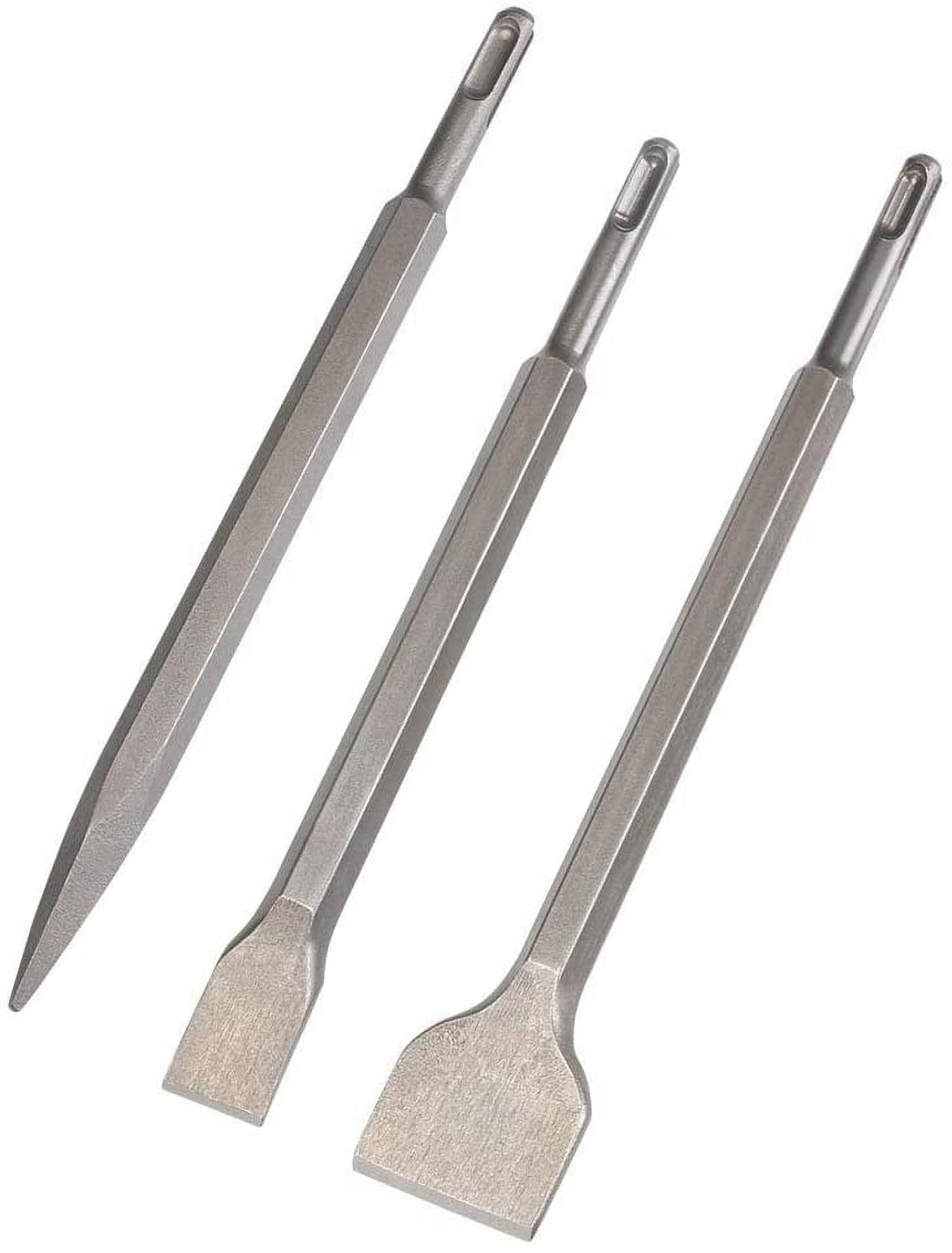 Wide, Flat & Pointed Chisels for Drills & Impact Hammers - Ideal for ...