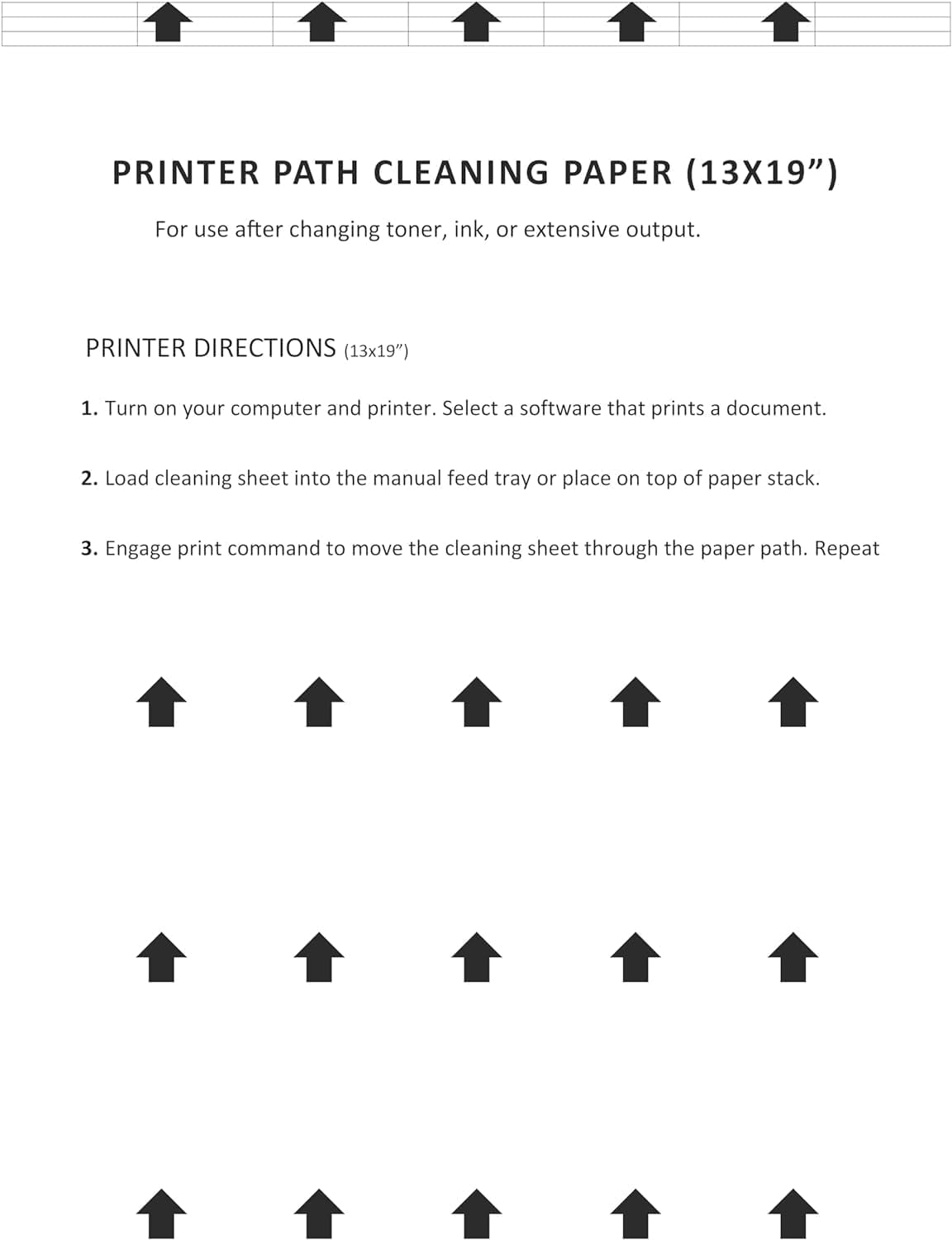 Wide Format Laser, Inkjet, Plotter and Poster Printer Cleaning Sheet ...