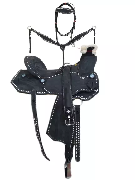 Wide Gullet Wade Tree Western Leather Horse Tack Rough out Saddle With ...