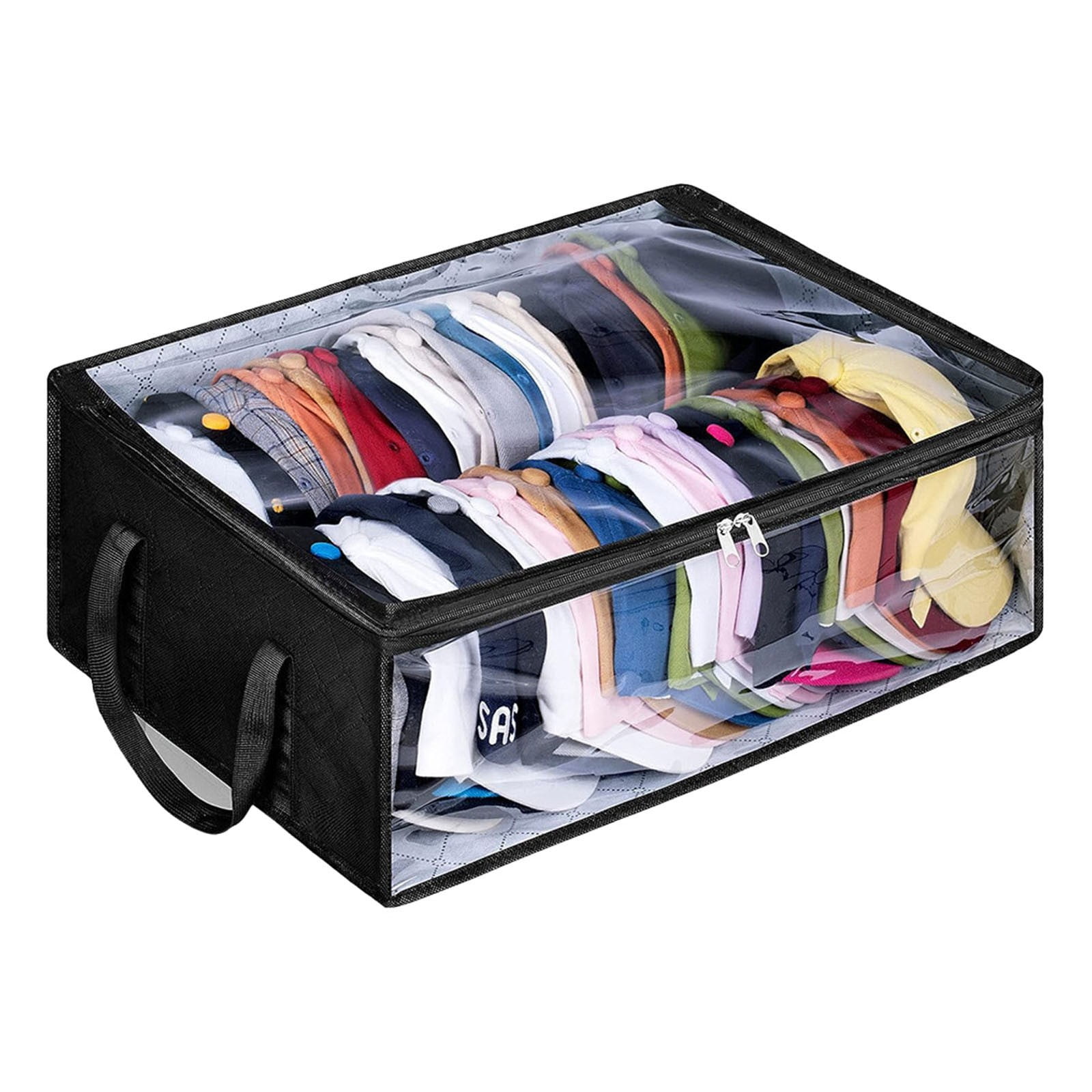 Wide Hat Organizer for Baseball Caps, Foldable Storage Bag with 2 ...