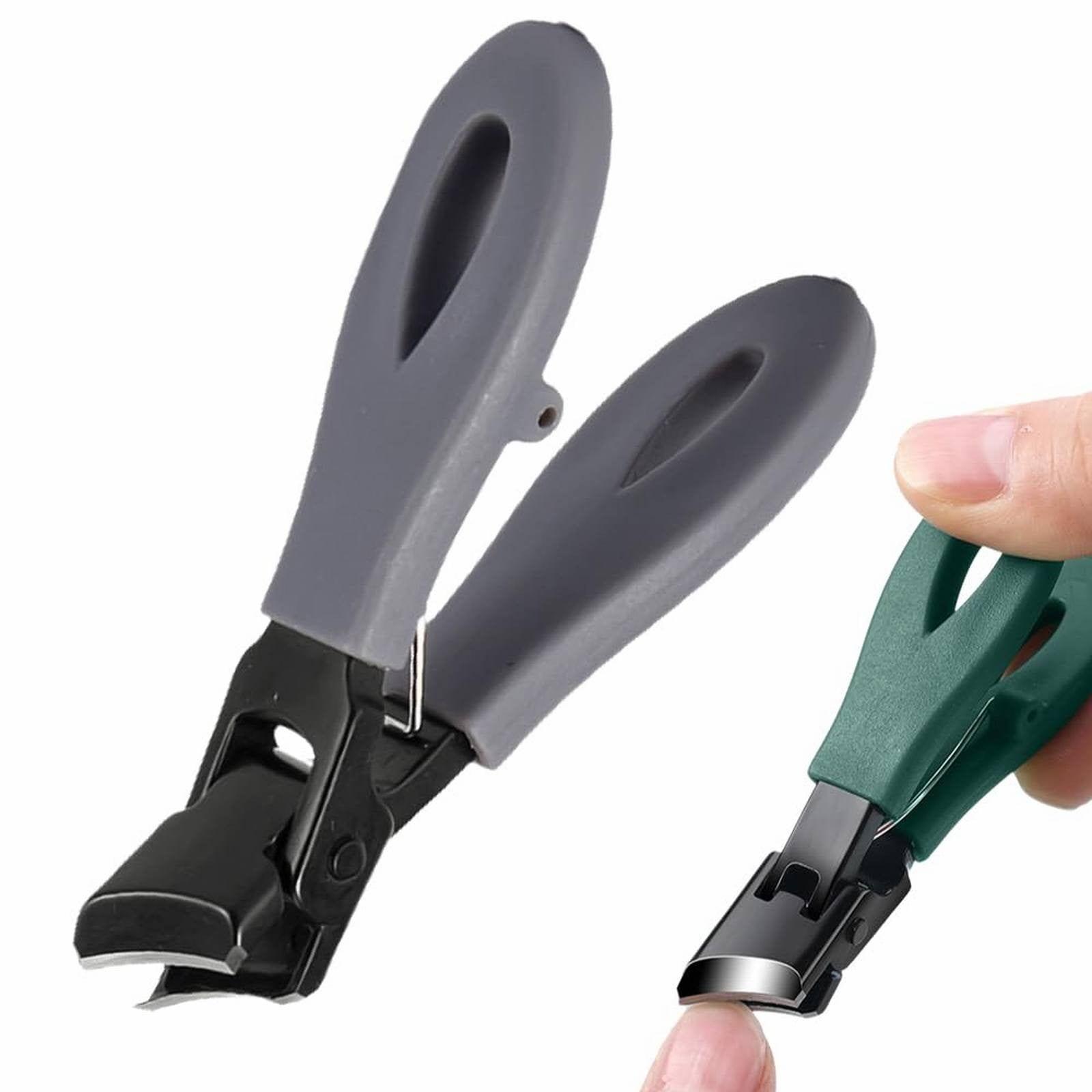 Wide Jaw Anti-Splash Slant Nail Clipper, Gray - 2026 Upgraded Wide Jaw ...