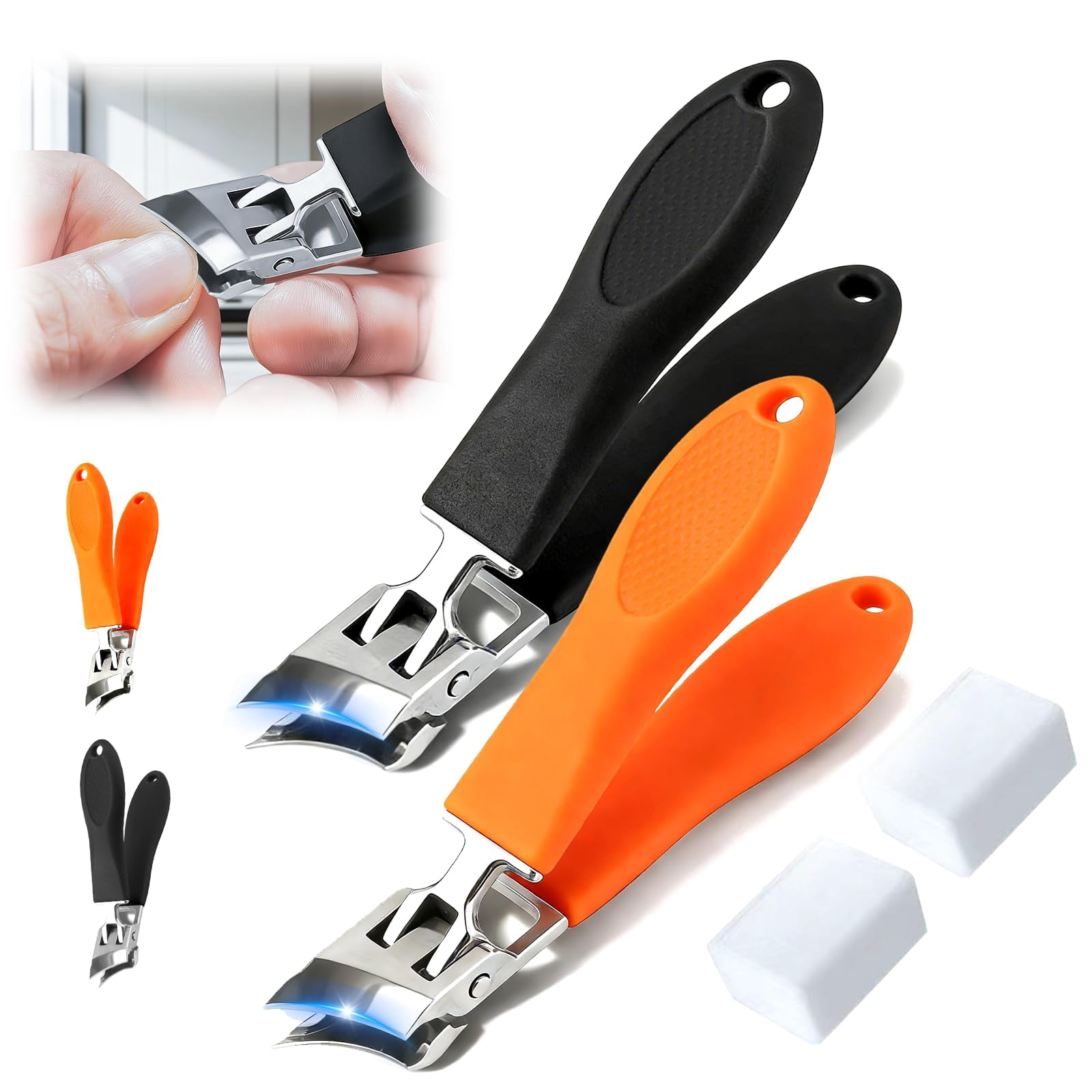 Wide Jaw Opening Anti-Splash Slanted Nail Clipper, 2026 New Curved ...