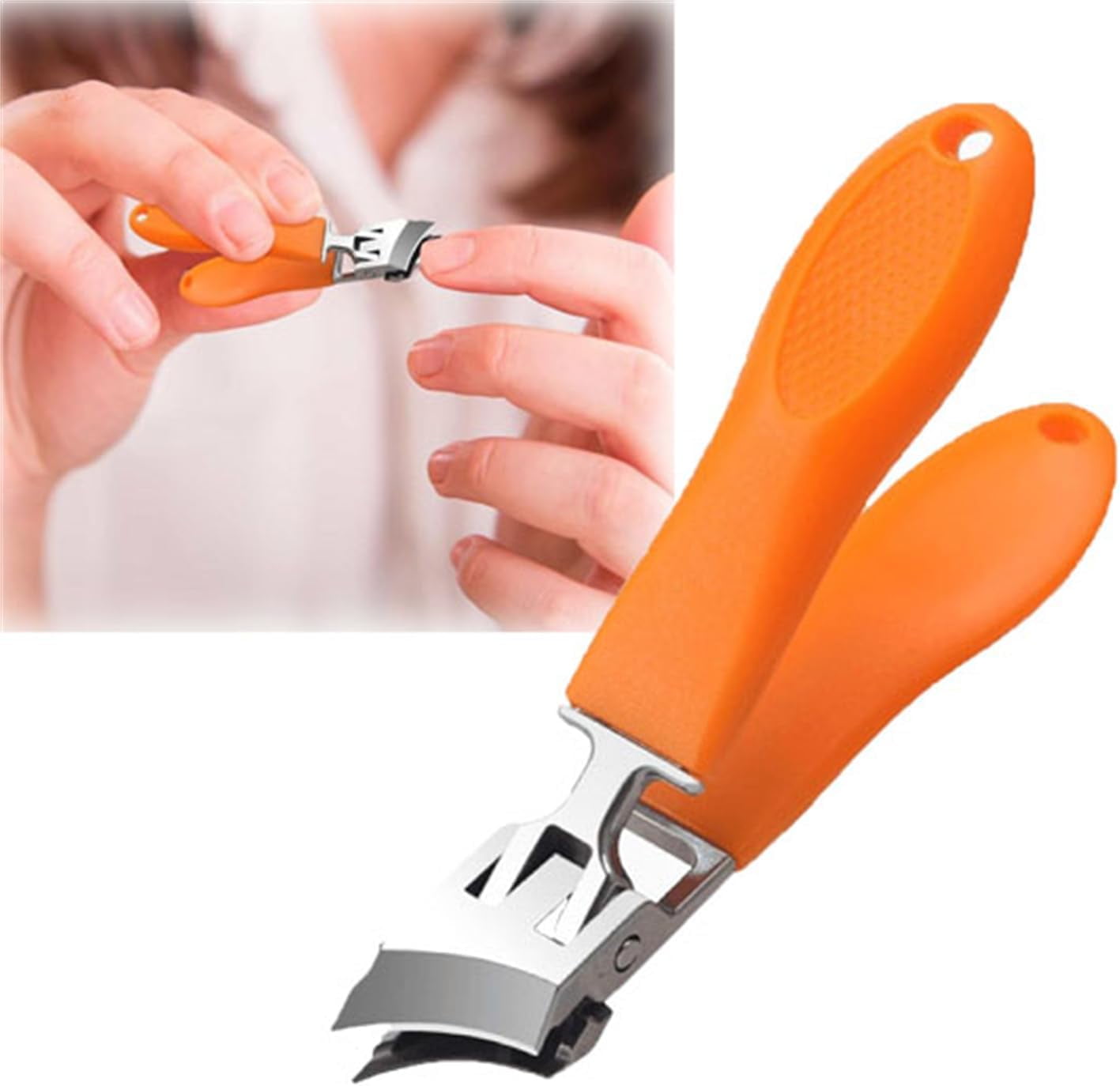 Wide Jaw Opening Anti-Splash Slanted Nail Clipper, Appehinglaus Wide ...