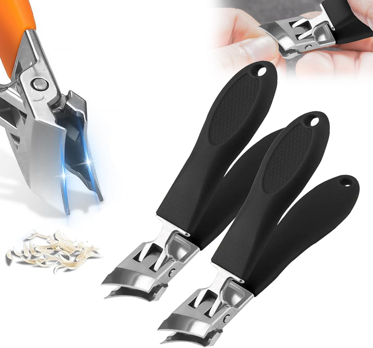 Wide Jaw Opening Anti-Splash Slanted Nail Clipper, Curved Toenail ...