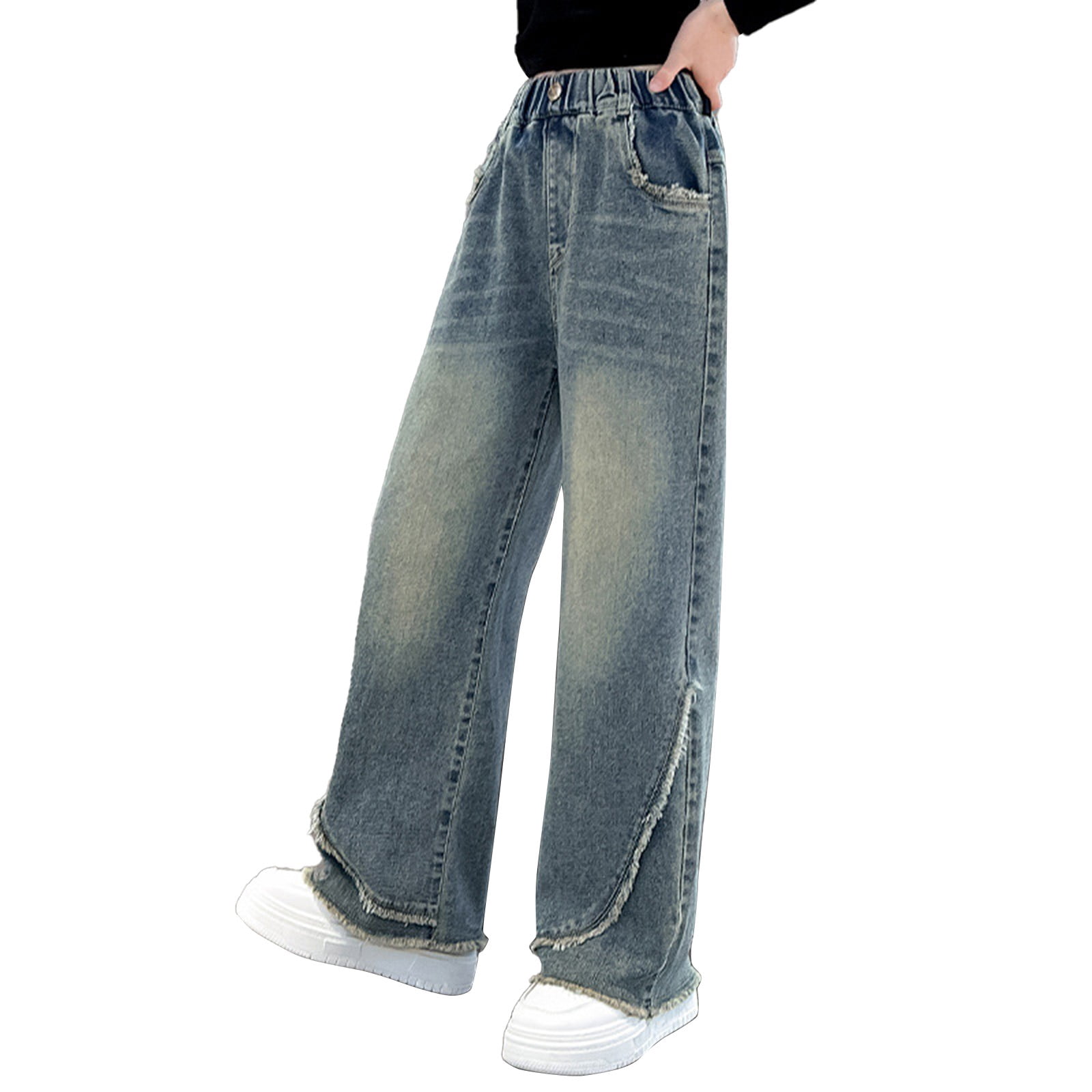 Wide Leg Baggy Denim Pants For Girls Teen 4-16 Years, Clothes for Girls ...