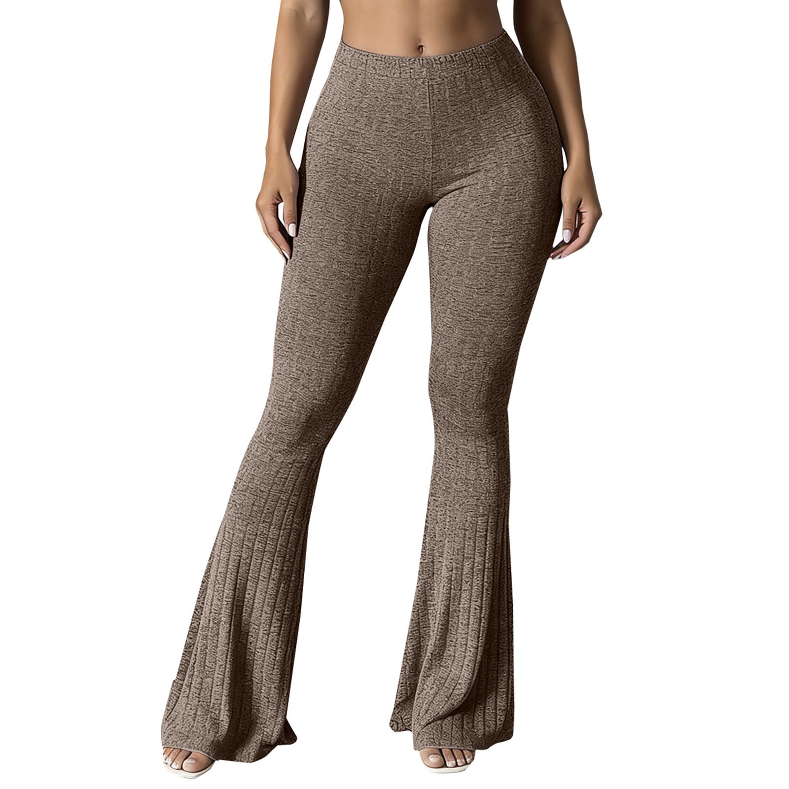 Wide Leg Knit Pants for Women, Comdrip Women's High Waisted Yoga ...