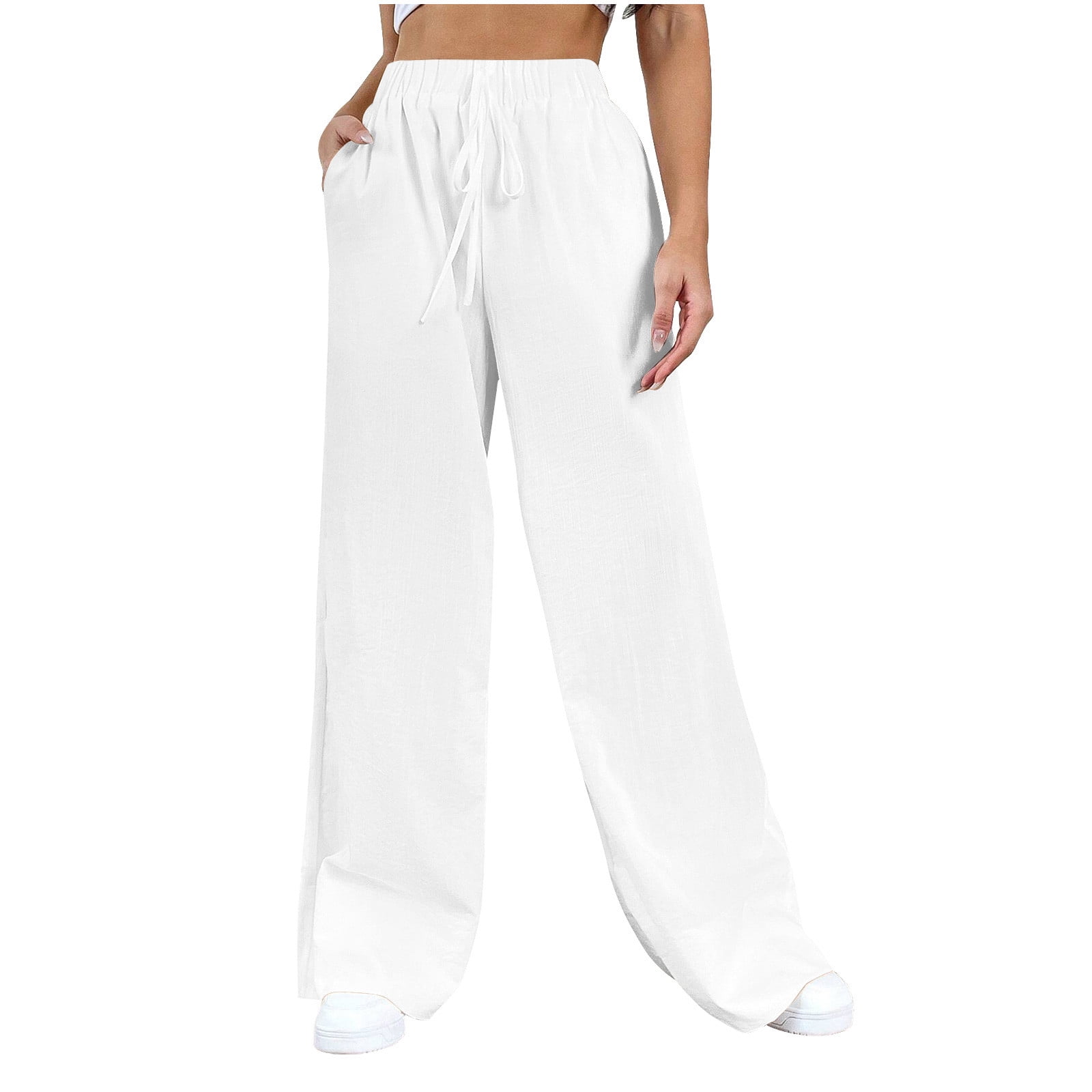 Wide Leg Linen Pant Women Summer Womens Wide Leg Linen Pants Yoga ...