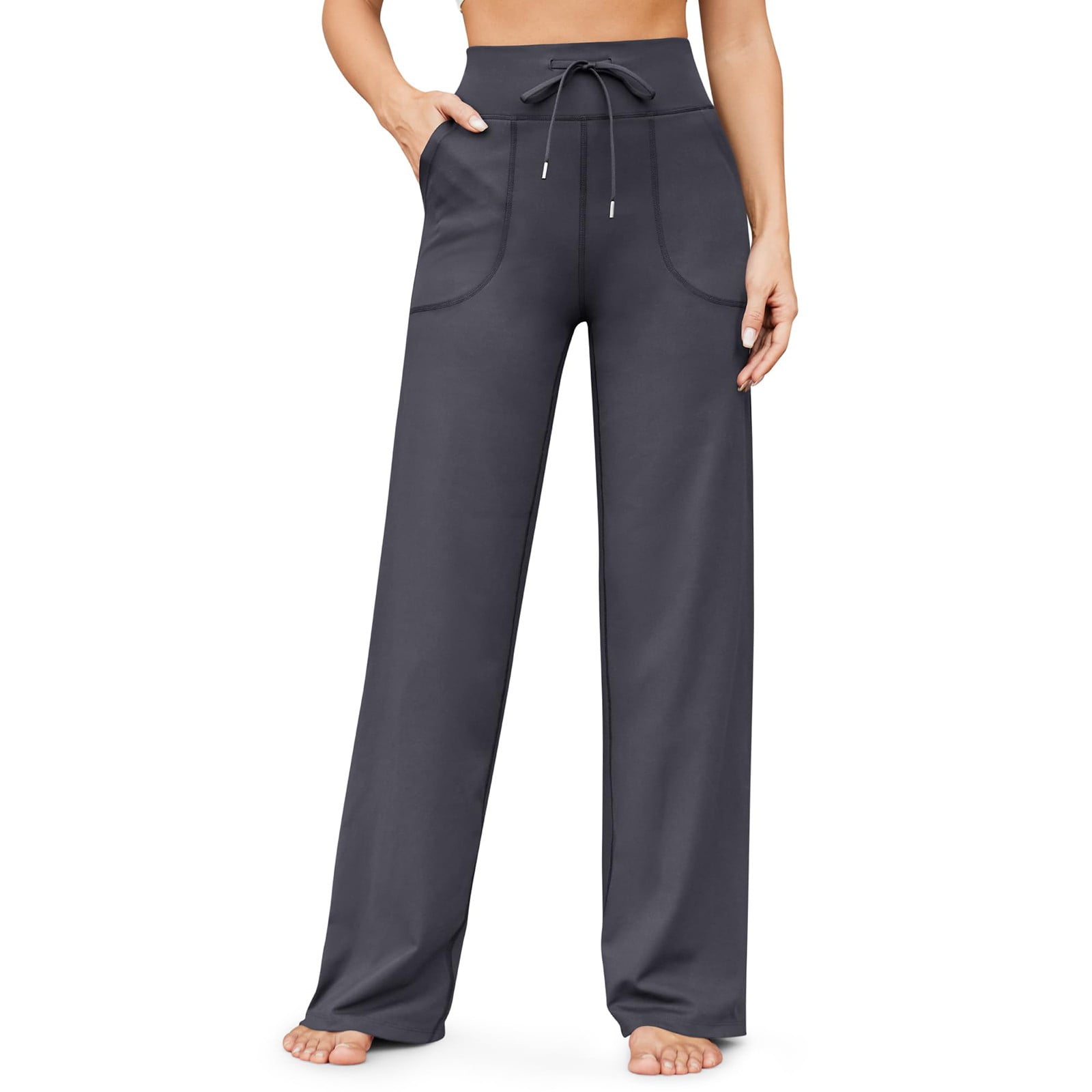 Wide Leg Pants For Women Tall with Pocket Bootcut Yoga Sweatpants ...