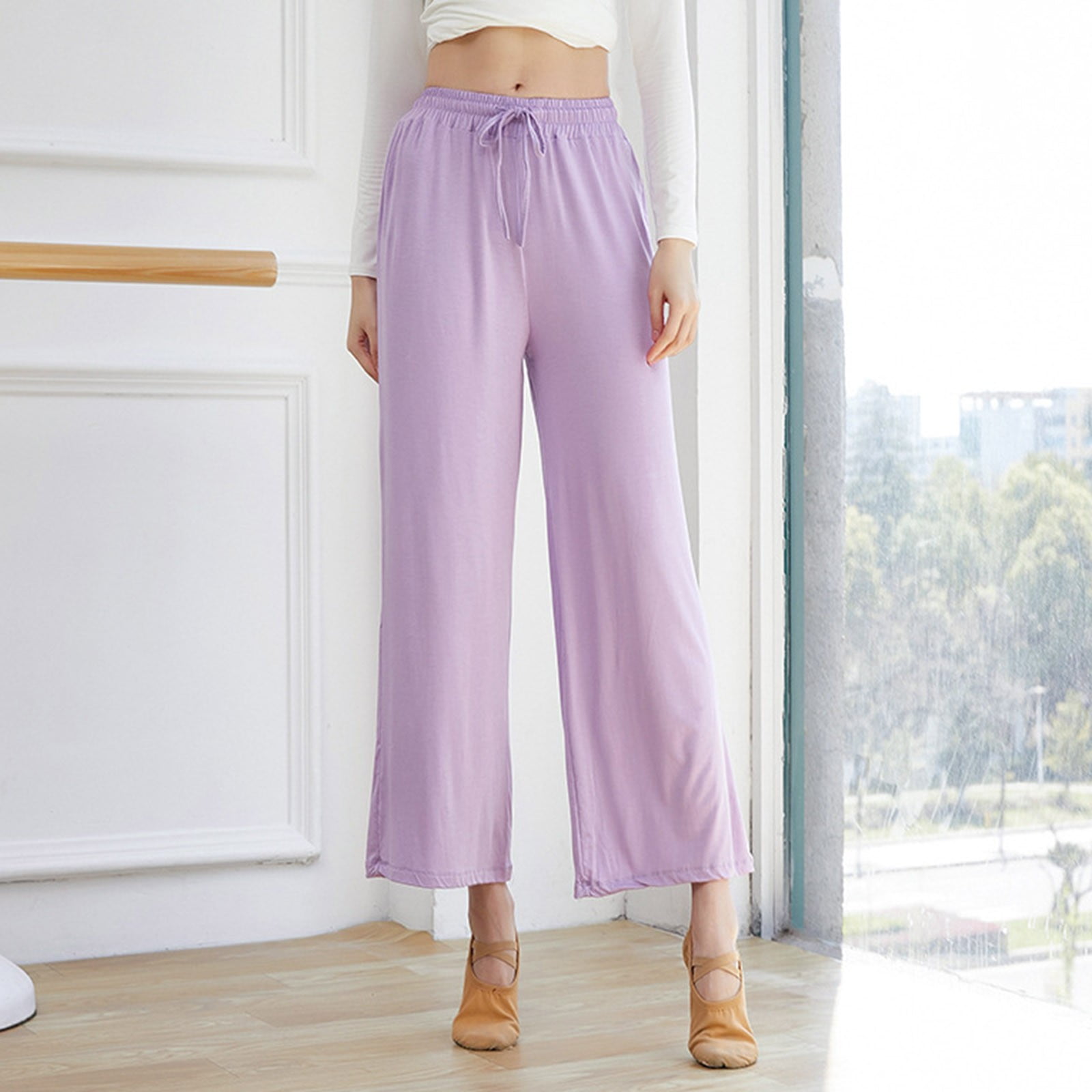 Wide Leg Pants High Waist Straight Vertical Vertical Stretch Modern ...