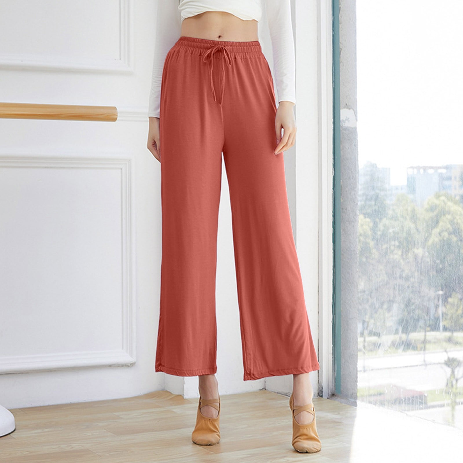 Wide Leg Pants High Waist Straight Vertical Vertical Stretch Modern ...