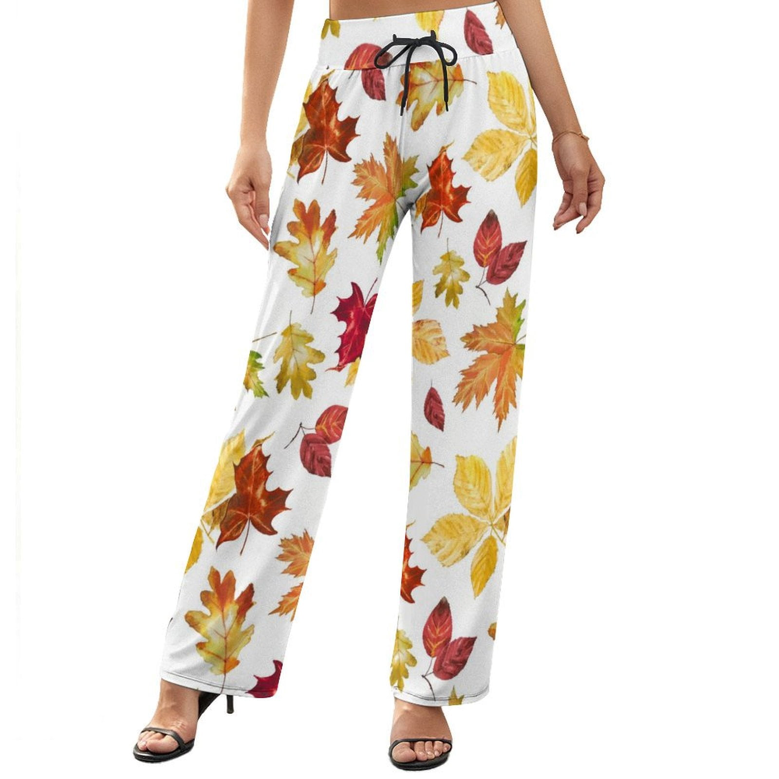 Wide Leg Pants Woman - Autumn Leaves 1 Loose High Waisted Palazzo Pants ...