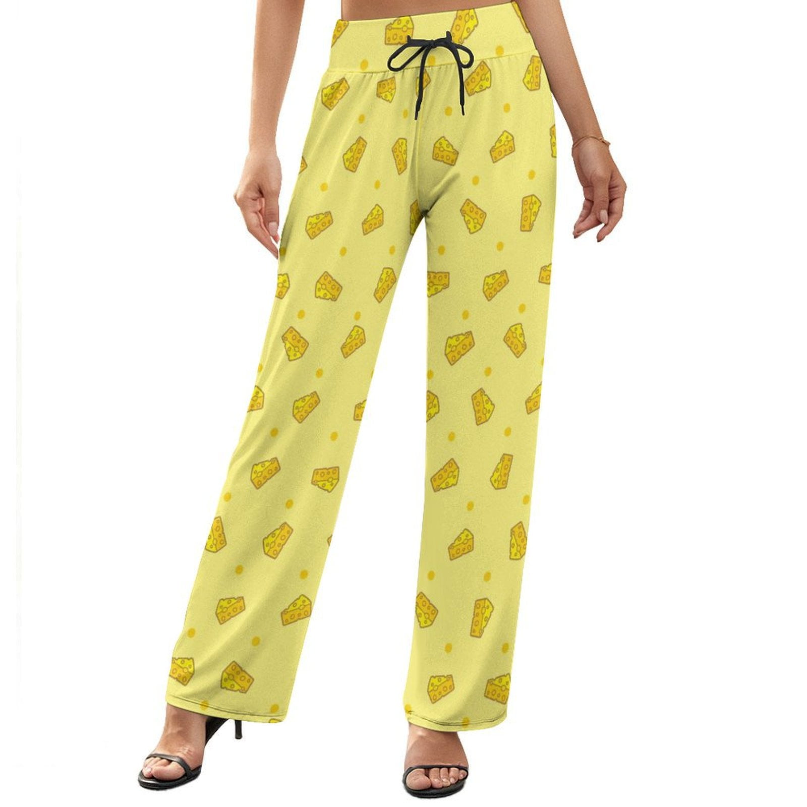 Wide Leg Pants Woman - Cheese 1 Loose High Waisted Palazzo Pants for ...