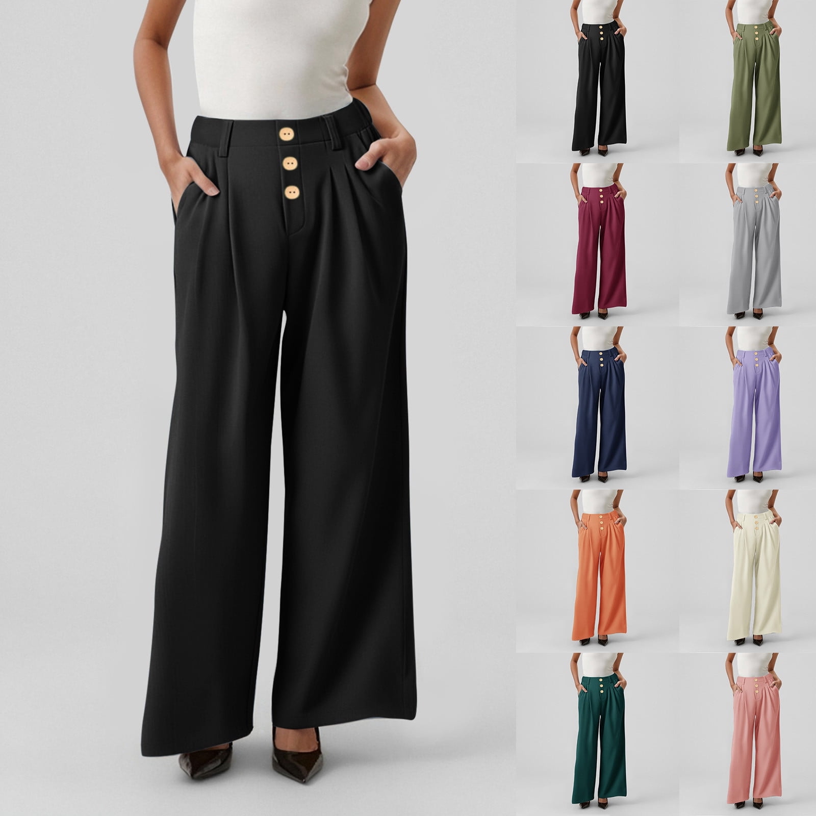 Wide Leg Pants Woman High Waisteded Straight Versatile Loose Fit Baggy ...