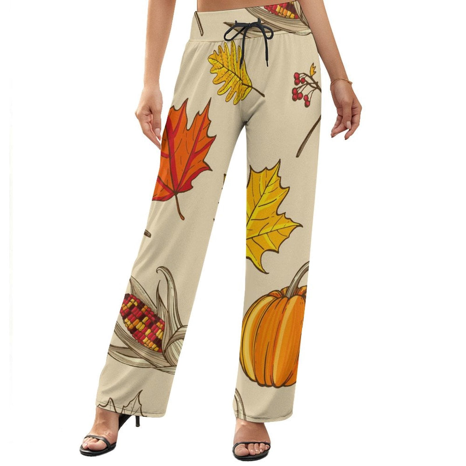 Wide Leg Pants Woman - Rustic Harvest Time Loose High Waisted Palazzo ...