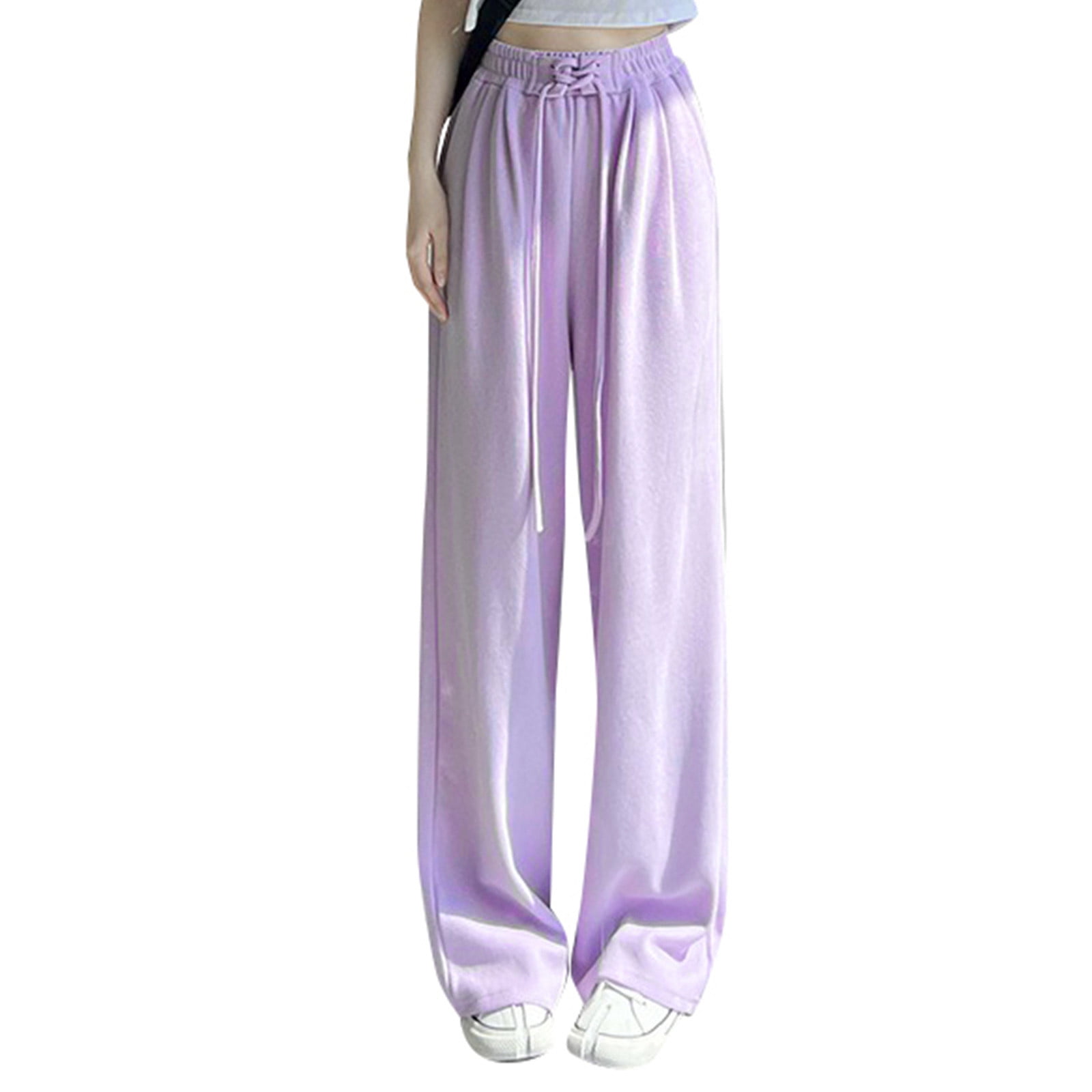 Wide Leg Pants Woman,Women's American Solid Color Fashion Personality ...