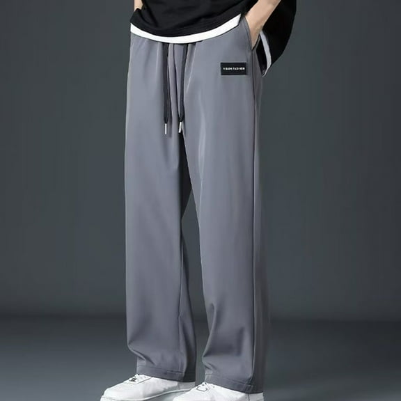 CLOISE Wide Leg Pants for Men Dressy Pockets Big and Tall Drawstring ...
