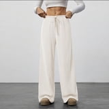 Wide Leg Ribbed Knit Lounge Pants for Women High Waisted Drawstring ...