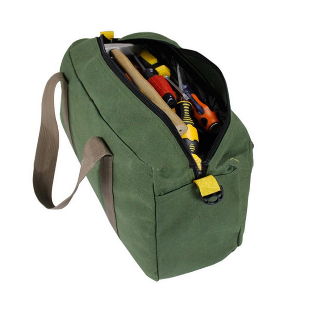 Wide Mouth Canvas Tool Bag, Heavy Duty High Capacity Handbag, Portable ...