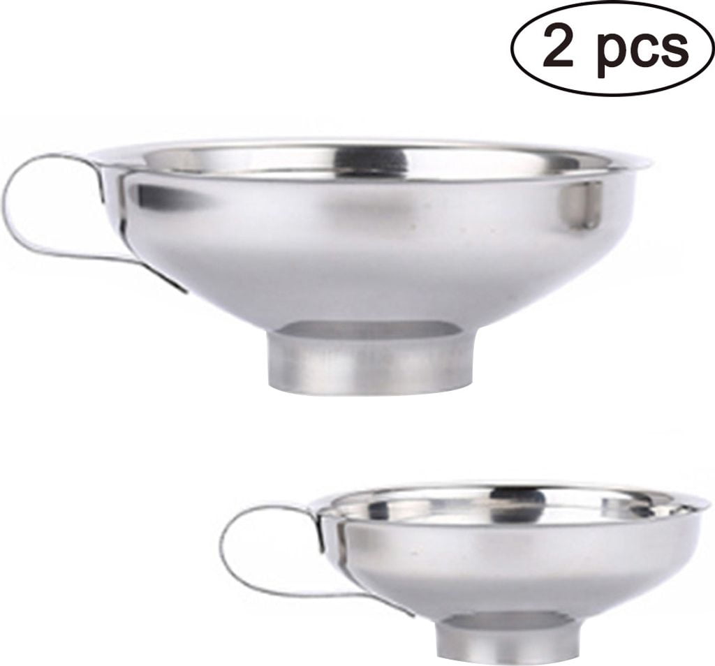 Stainless Steel Funnel Set for Kitchen & Canning, Perfect Fit for Wide ...