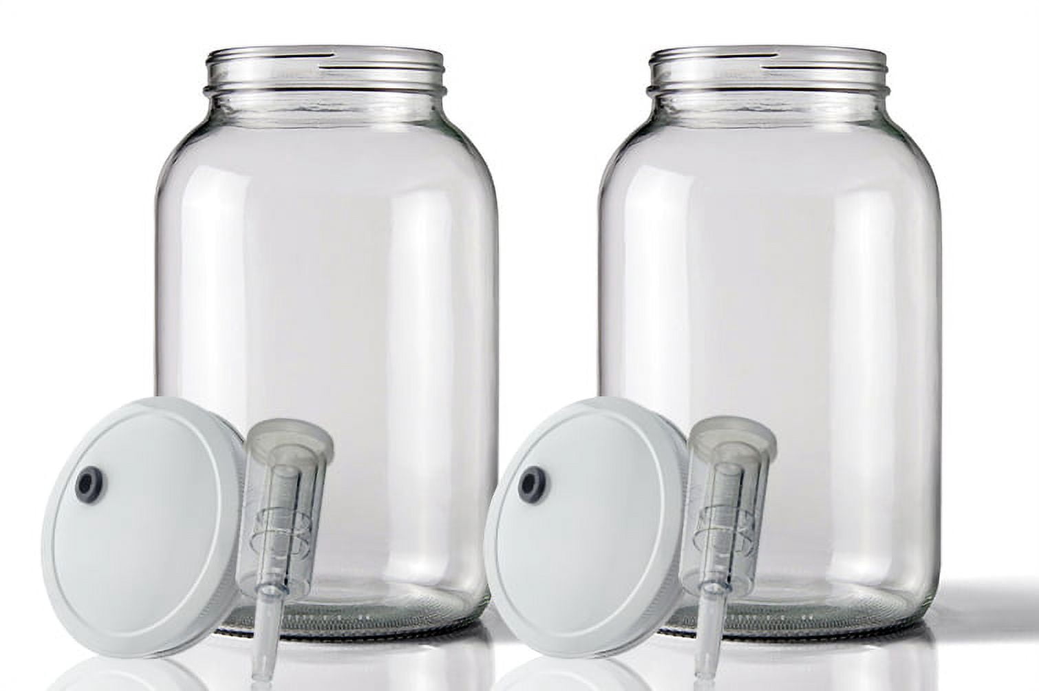 Wide Mouth Jar 1 Gal w/Grommeted 110mm White Metal Cap and Econo-Lock ...