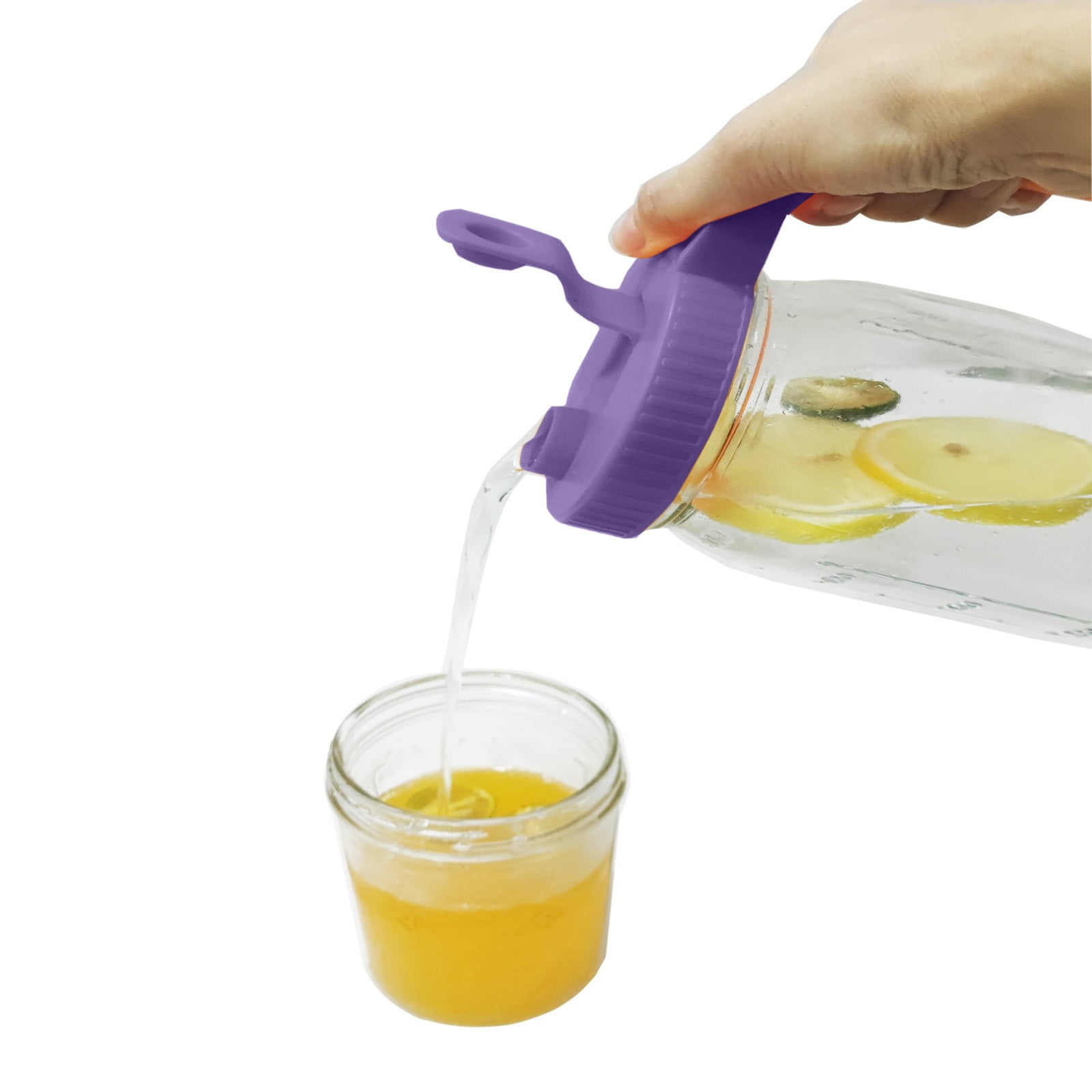 Wide Mouth Mason Jar Pour Spout Lids With Handle Reusable Leak Proof ...