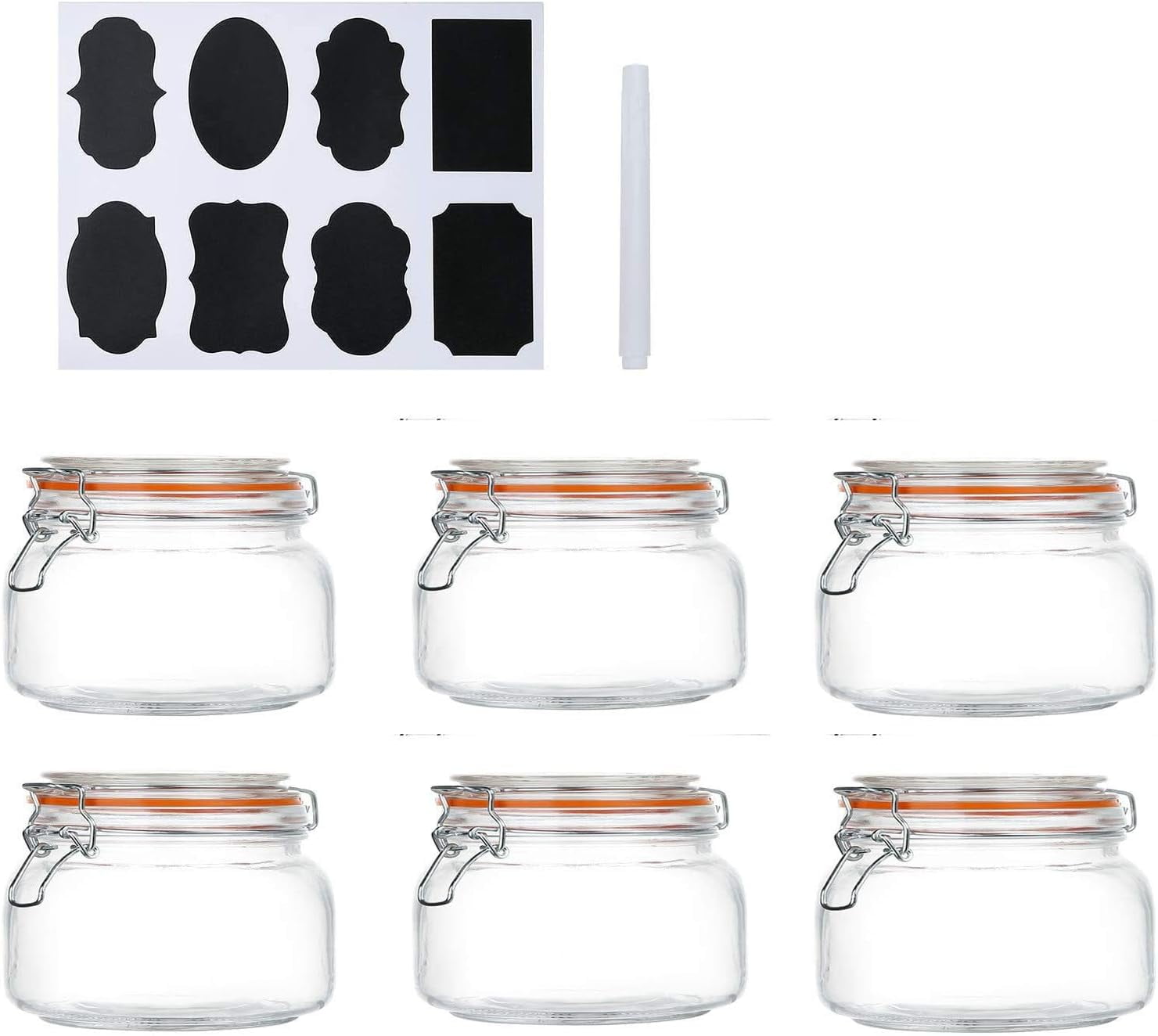 Wide Mouth Mason Jar with Airtight Hinged Lid and Leak-Proof Rubber ...